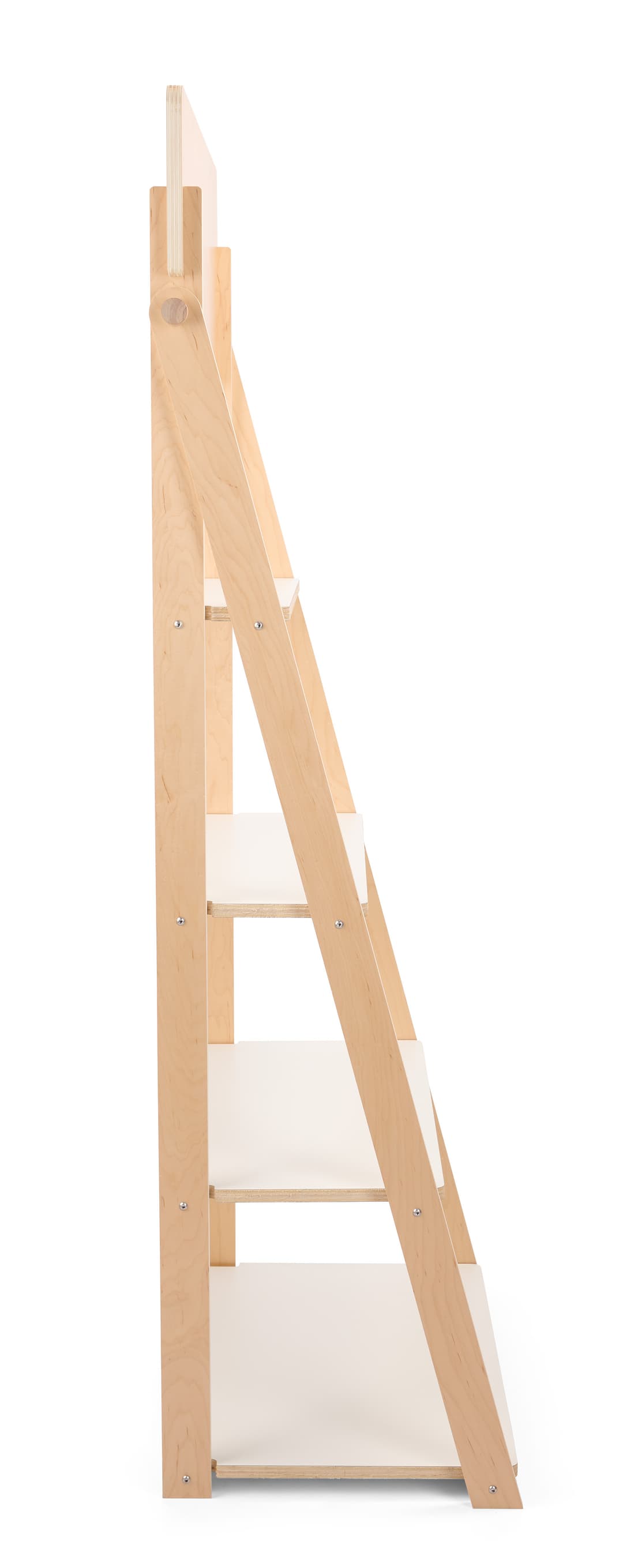White Ladder Shelves | 4 Tier Multi-Level Display | Displays2Go