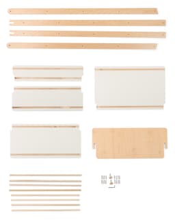 White Ladder Shelves | 4 Tier Multi-Level Display | Displays2Go