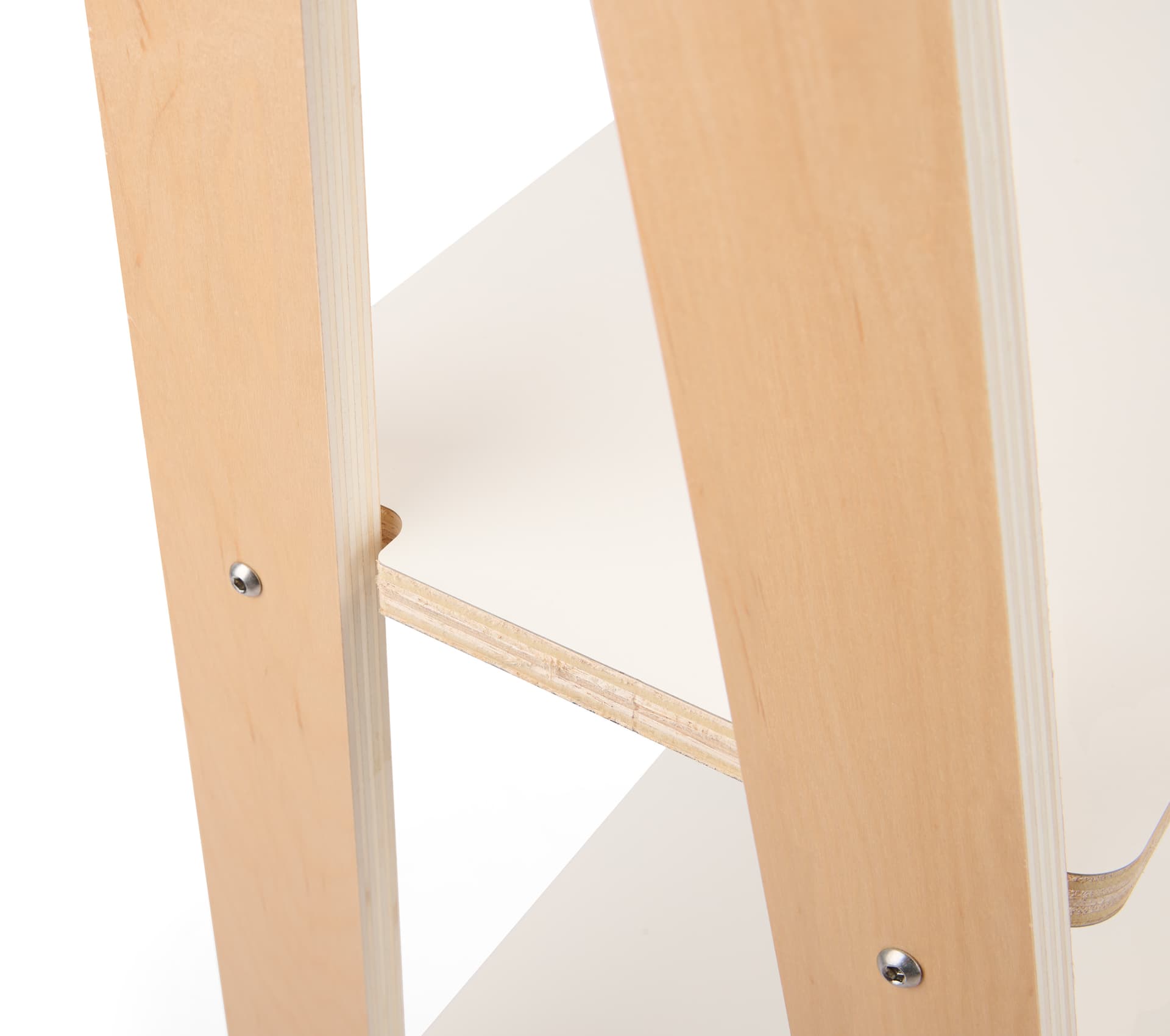 White Ladder Shelves | 4 Tier Multi-Level Display | Displays2Go