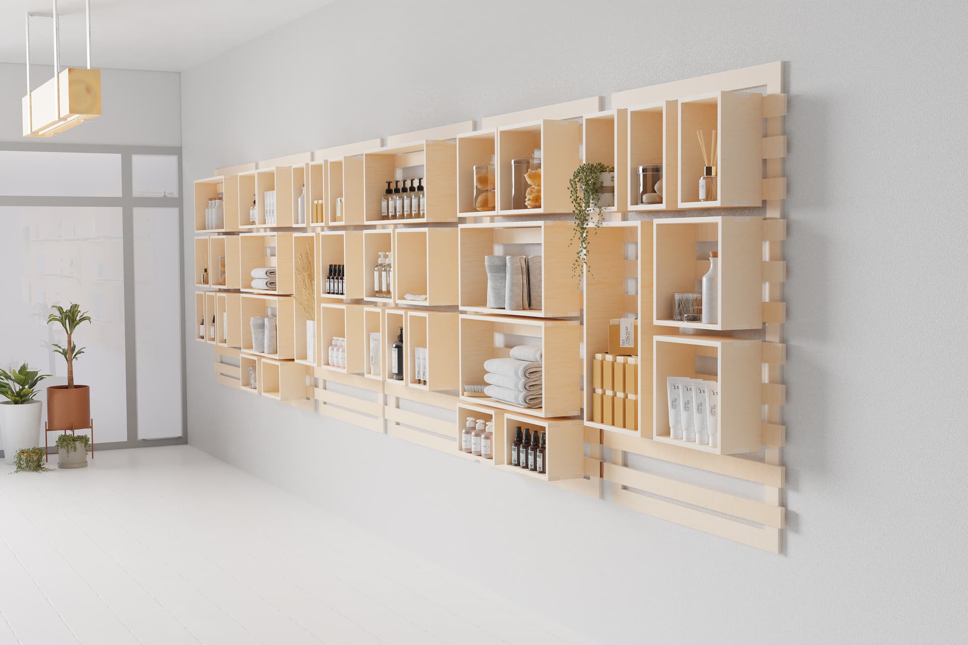Slatwall Organizer | Includes 3 Modular Shelves | Displays2Go
