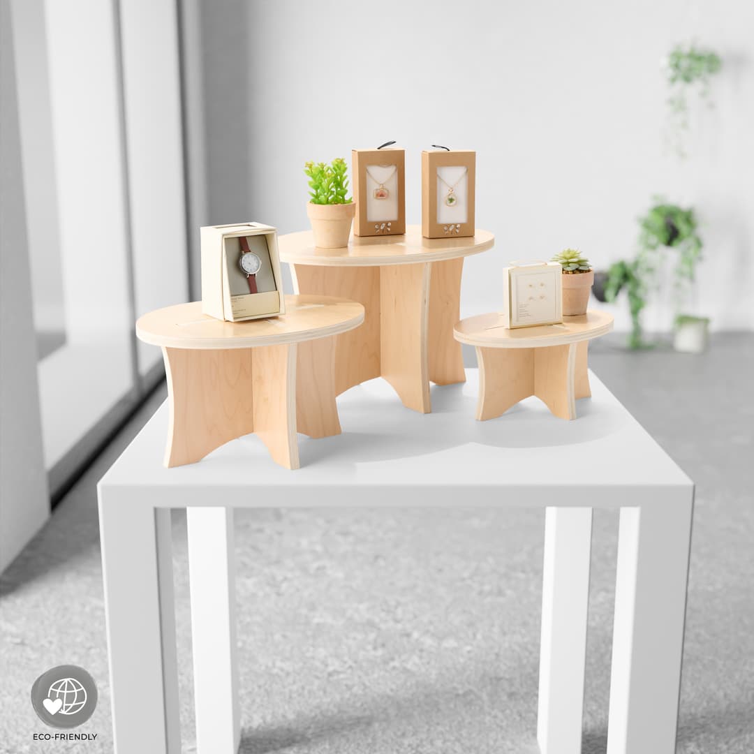 Wood Display Risers | 3 Various Sizes and Sustainable Build | Displays2Go
