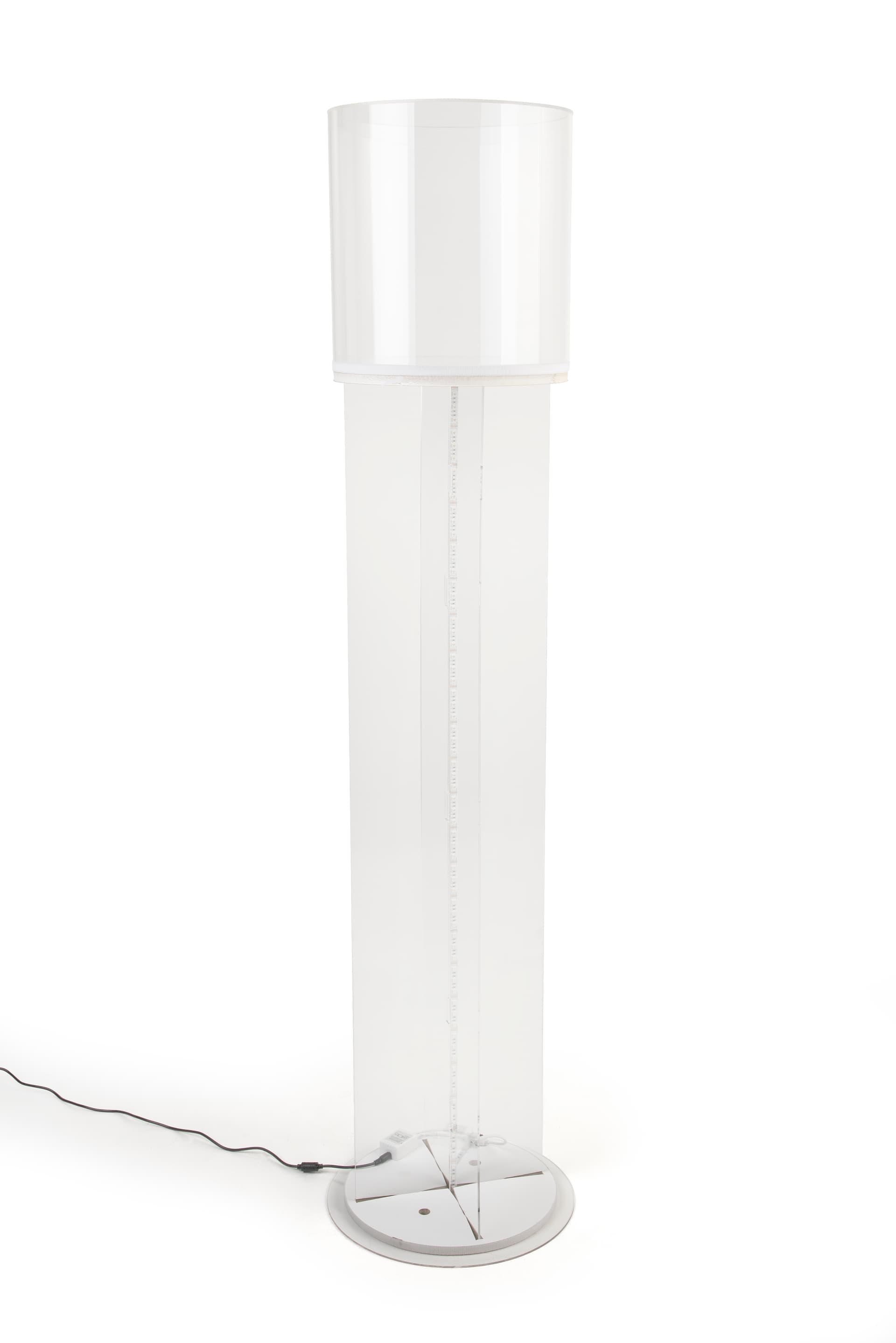 Round Pedestal Display Case | Multicolored LED Illumination | Displays2Go