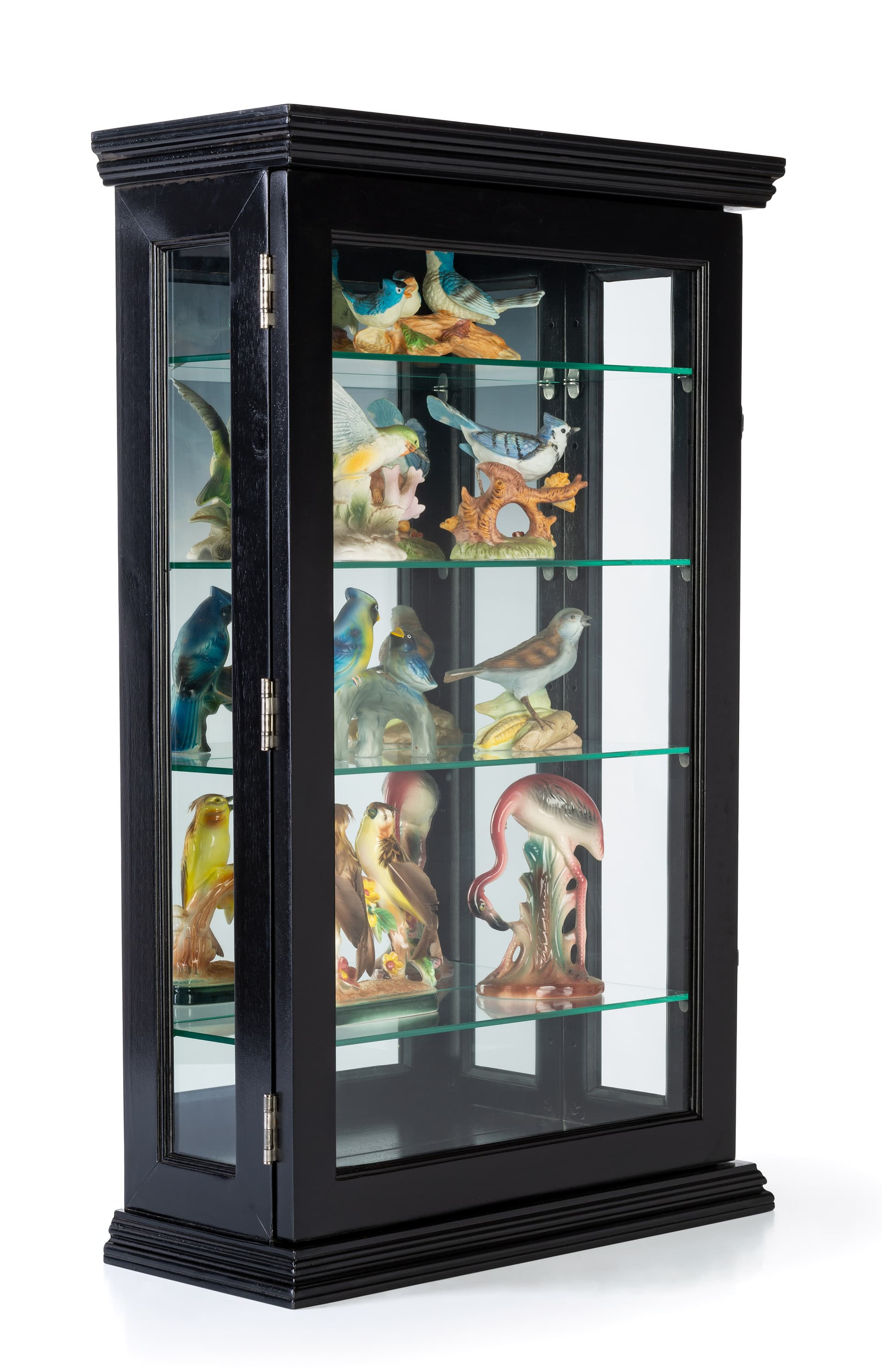 Small Wood Curio Cabinet | Locking Tempered Glass Door | Displays2Go