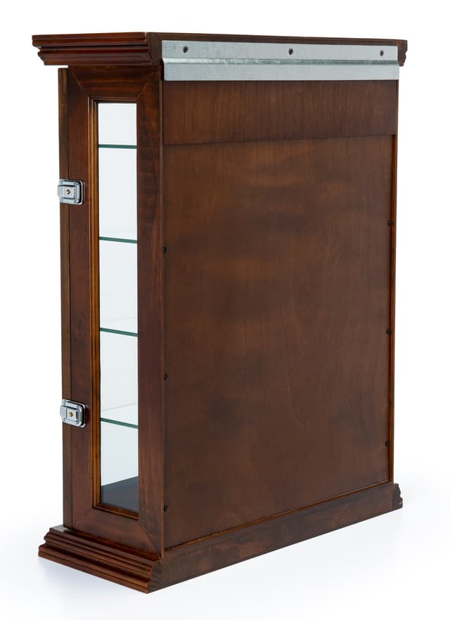 Cherry Mirrored Curio Display | Reflective Back Panel | Displays2Go