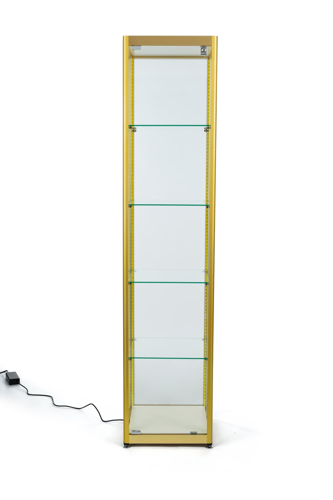 Full Glass Narrow Tower | Elegant Gold Aluminum Framing, 15.5"w ...
