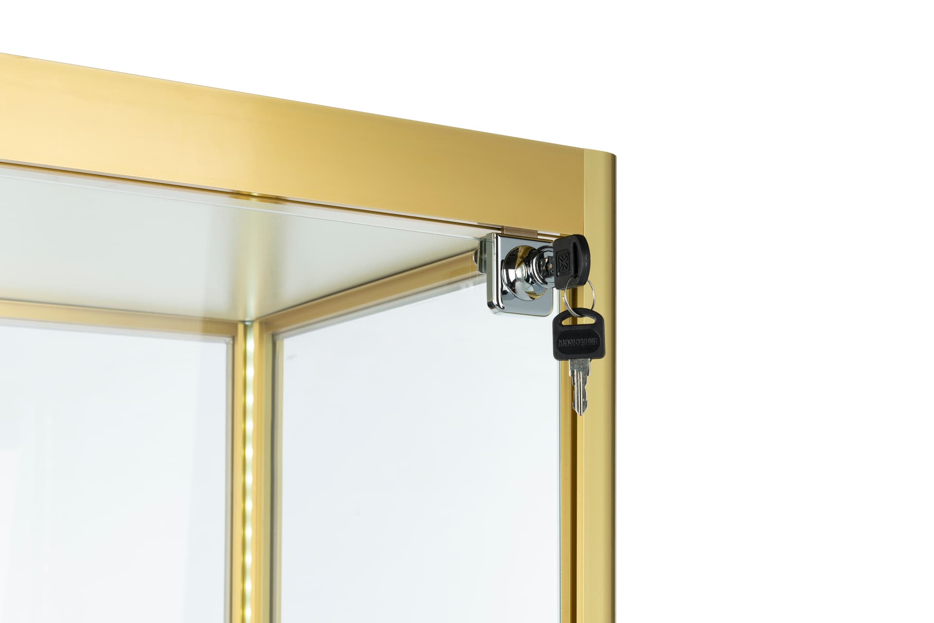 Full Glass Narrow Tower | Elegant Gold Aluminum Framing, 15.5"w ...