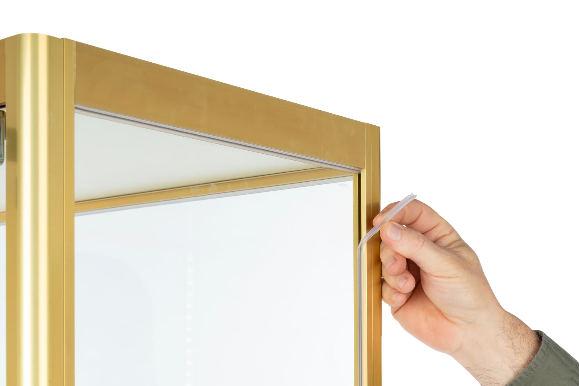 Full Glass Narrow Tower | Elegant Gold Aluminum Framing, 15.5"w ...