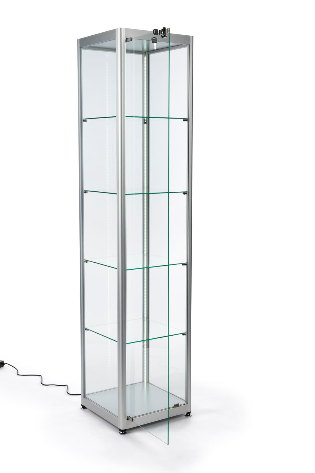 Glass Display Tower | Height Adjustable Shelves, 15.5"w | Displays2Go