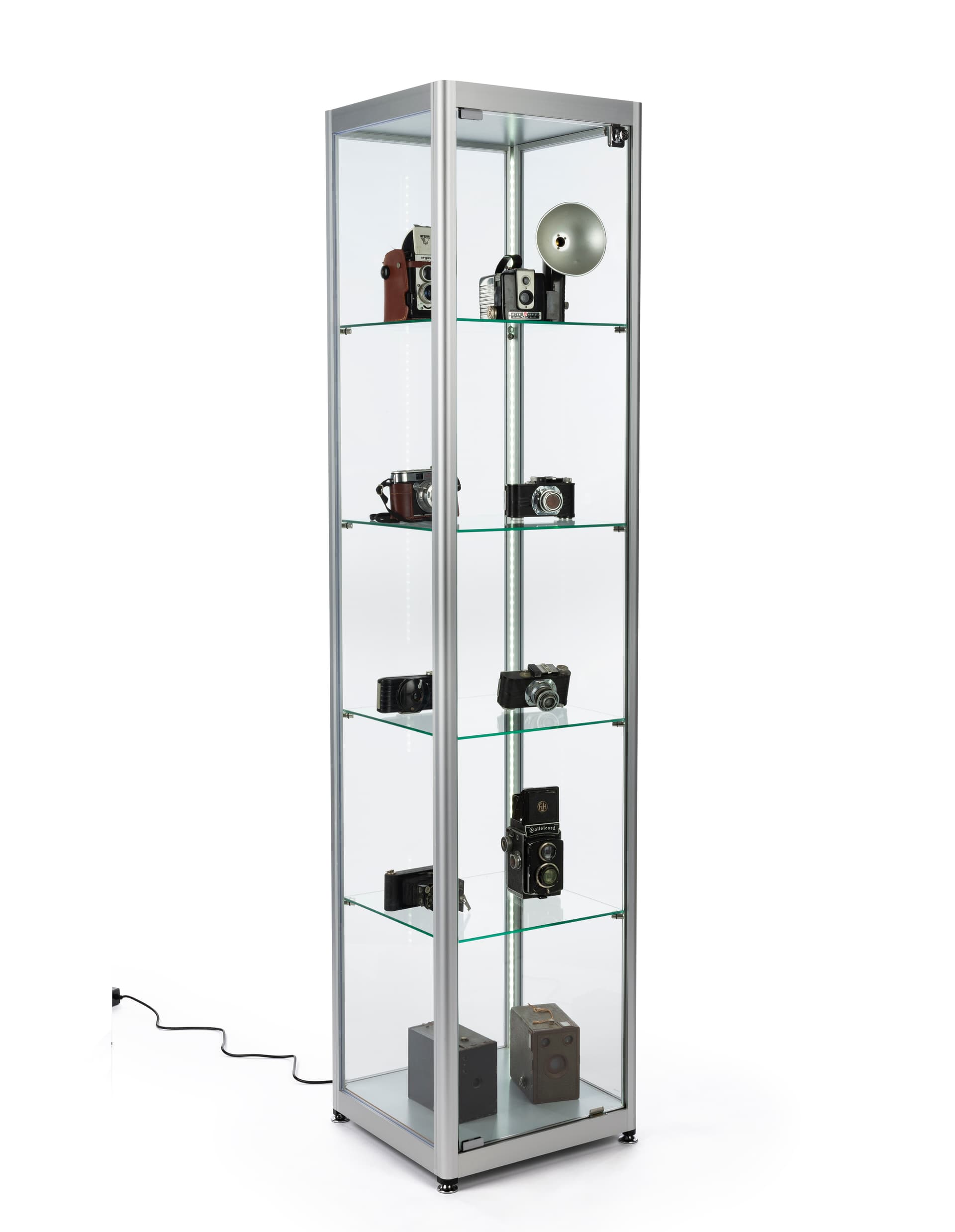 Glass Display Tower | Height Adjustable Shelves, 15.5"w | Displays2Go