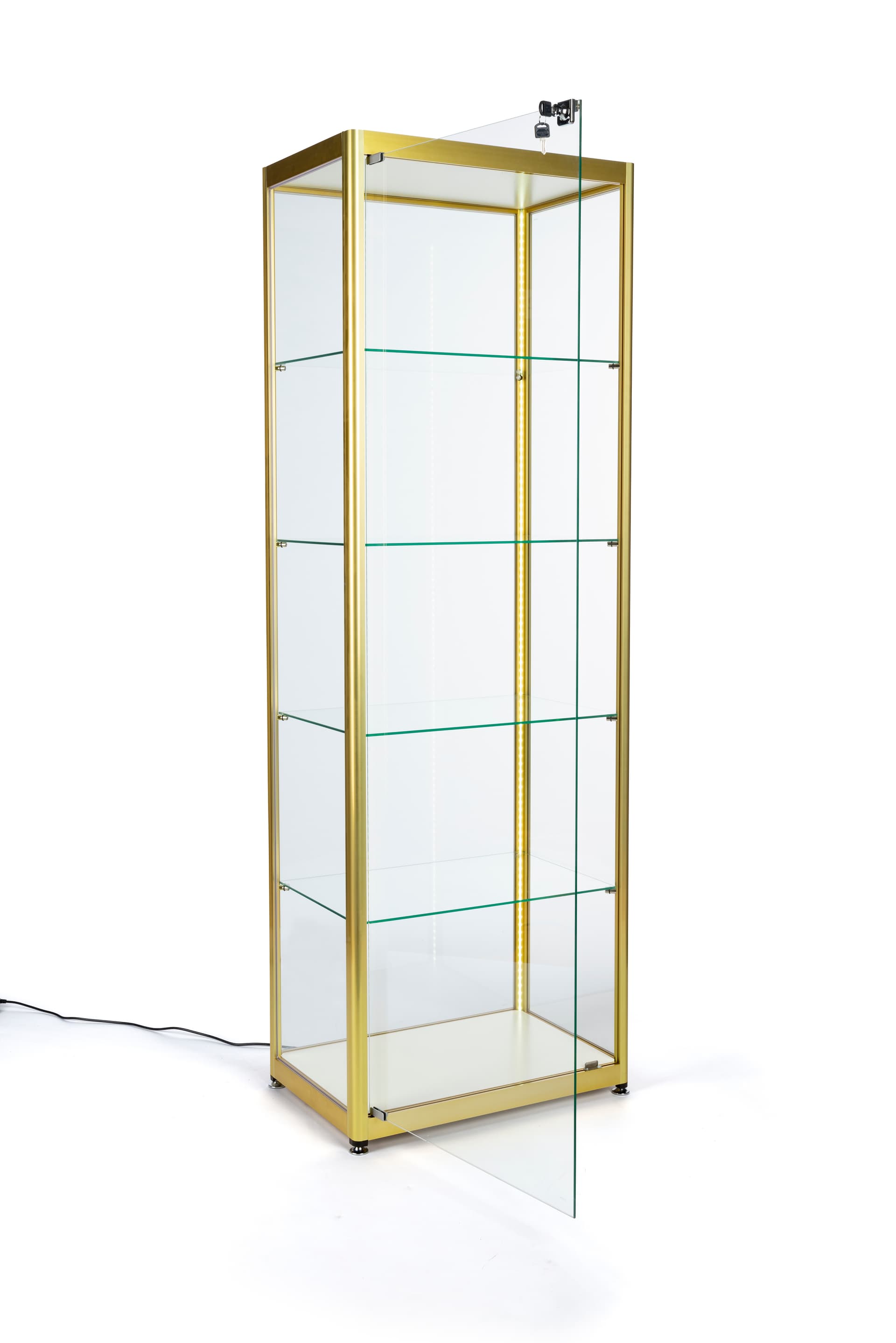Full Glass Narrow Display Cabinet | Adjustable Shelves, 23.5"w ...
