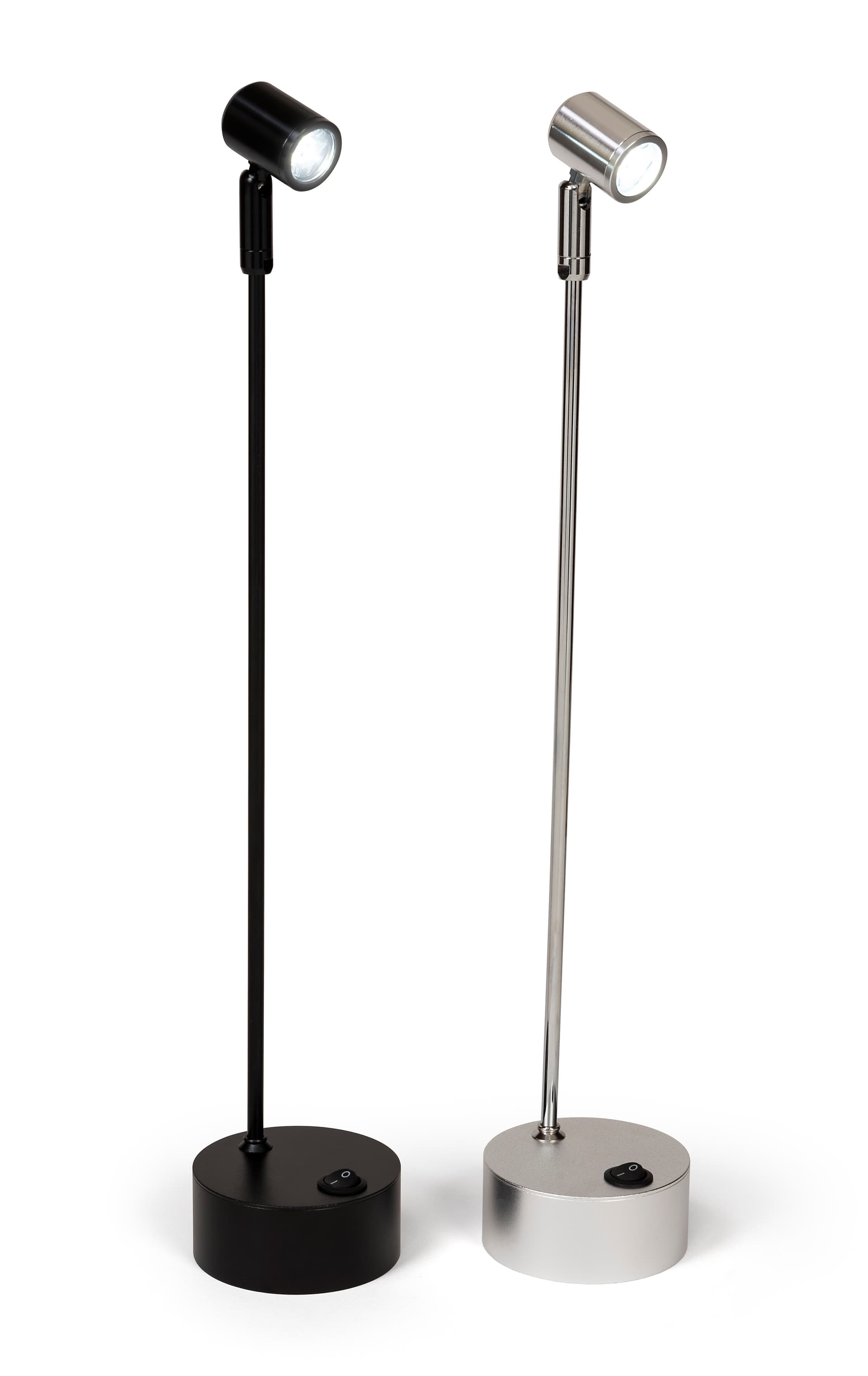 Display Case Spotlights | 4 Sizes, Set of Two in Black or Silver ...
