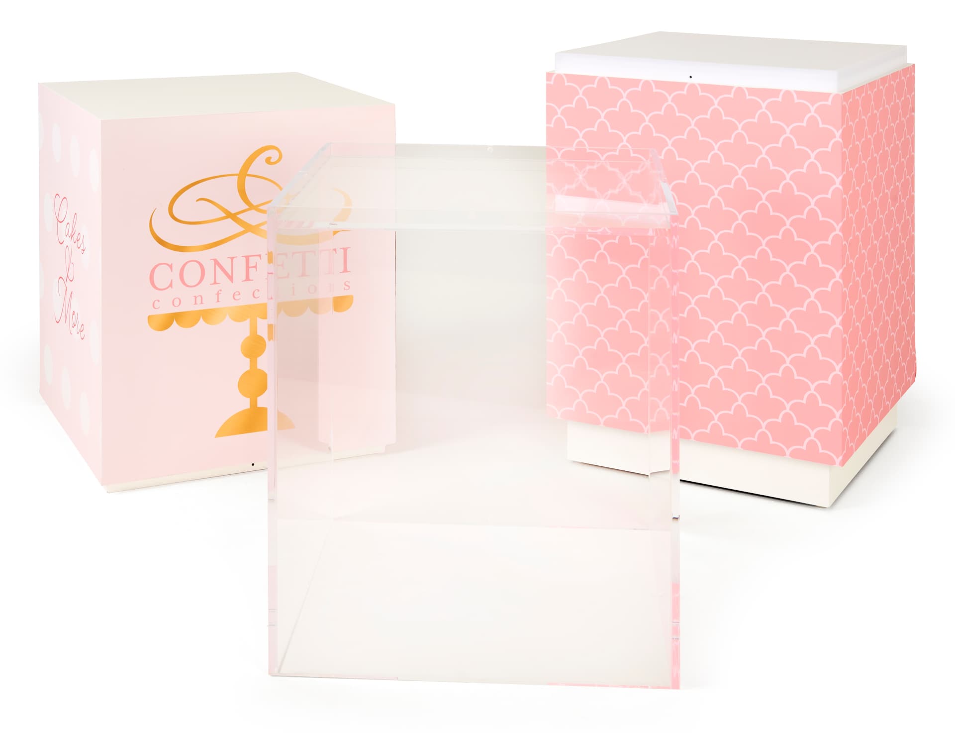 Bottom Lit Pedestal Display with Custom Graphics | Full Color | Displays2Go
