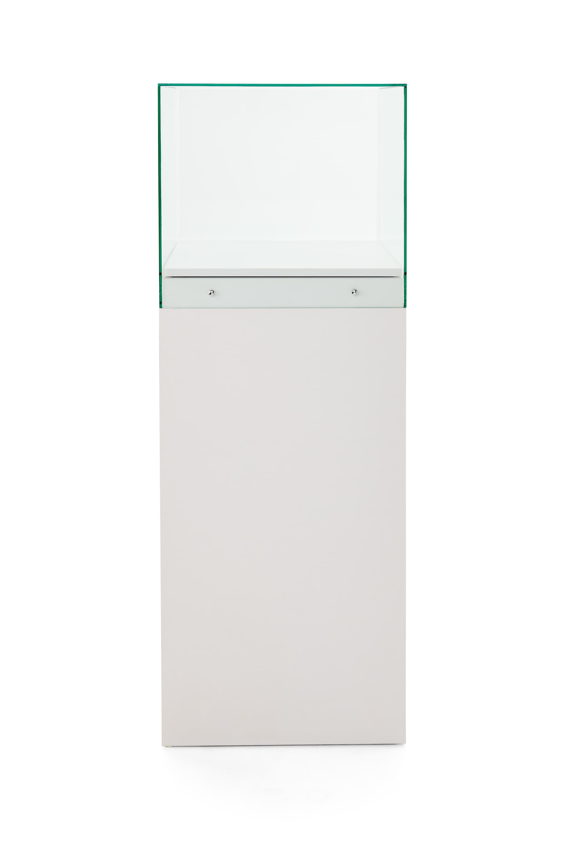 Glass-Top Pedestal Display Case | Frameless Glass Showcase | Displays2Go