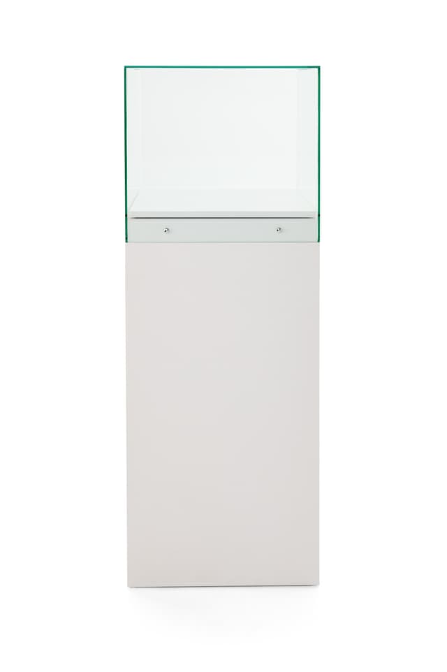 Glass-Top Pedestal Display Case | Frameless Glass Showcase | Displays2Go