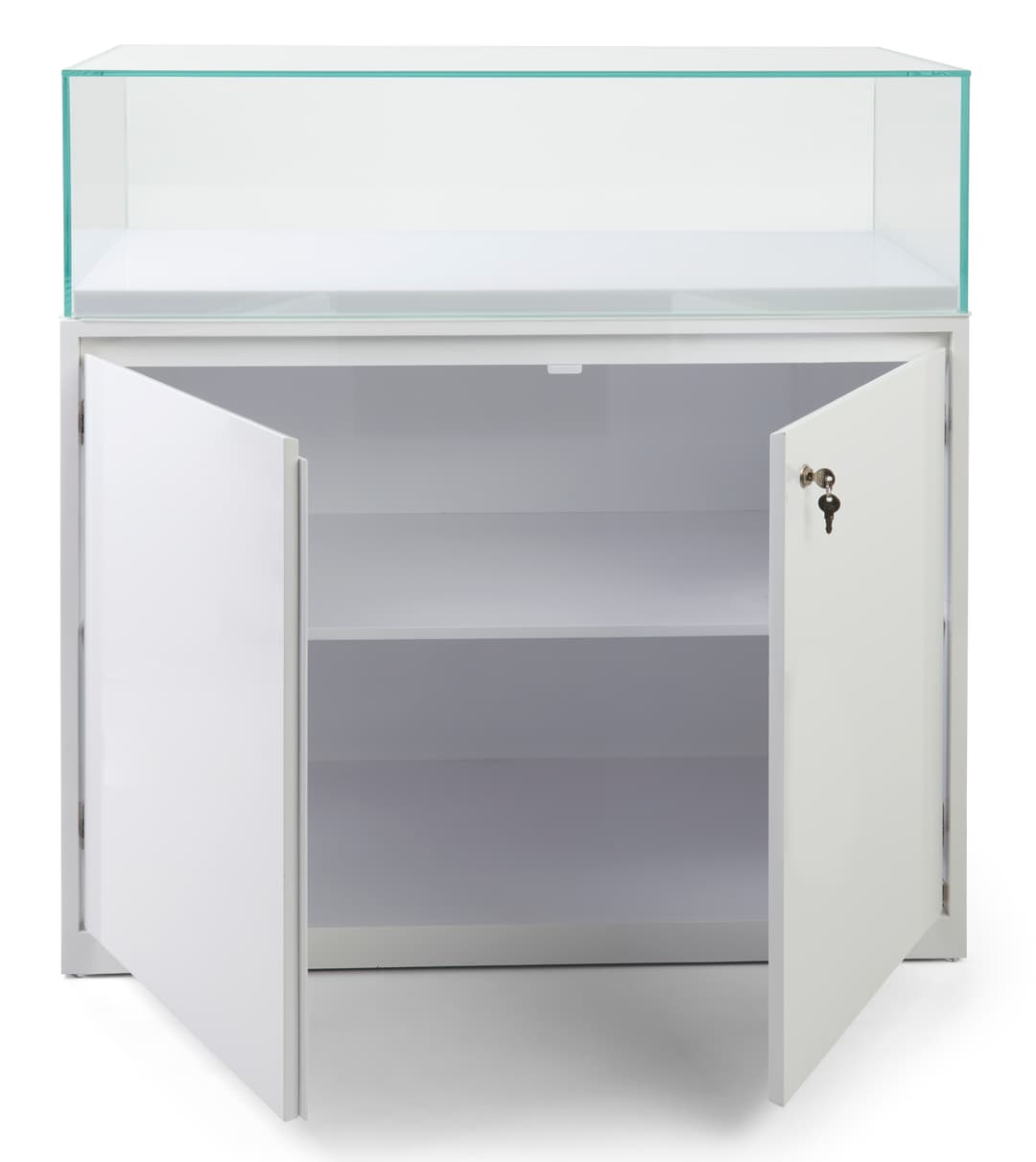 LED Exhibit Showcase | Removable Tempered Glass Topper | Displays2Go