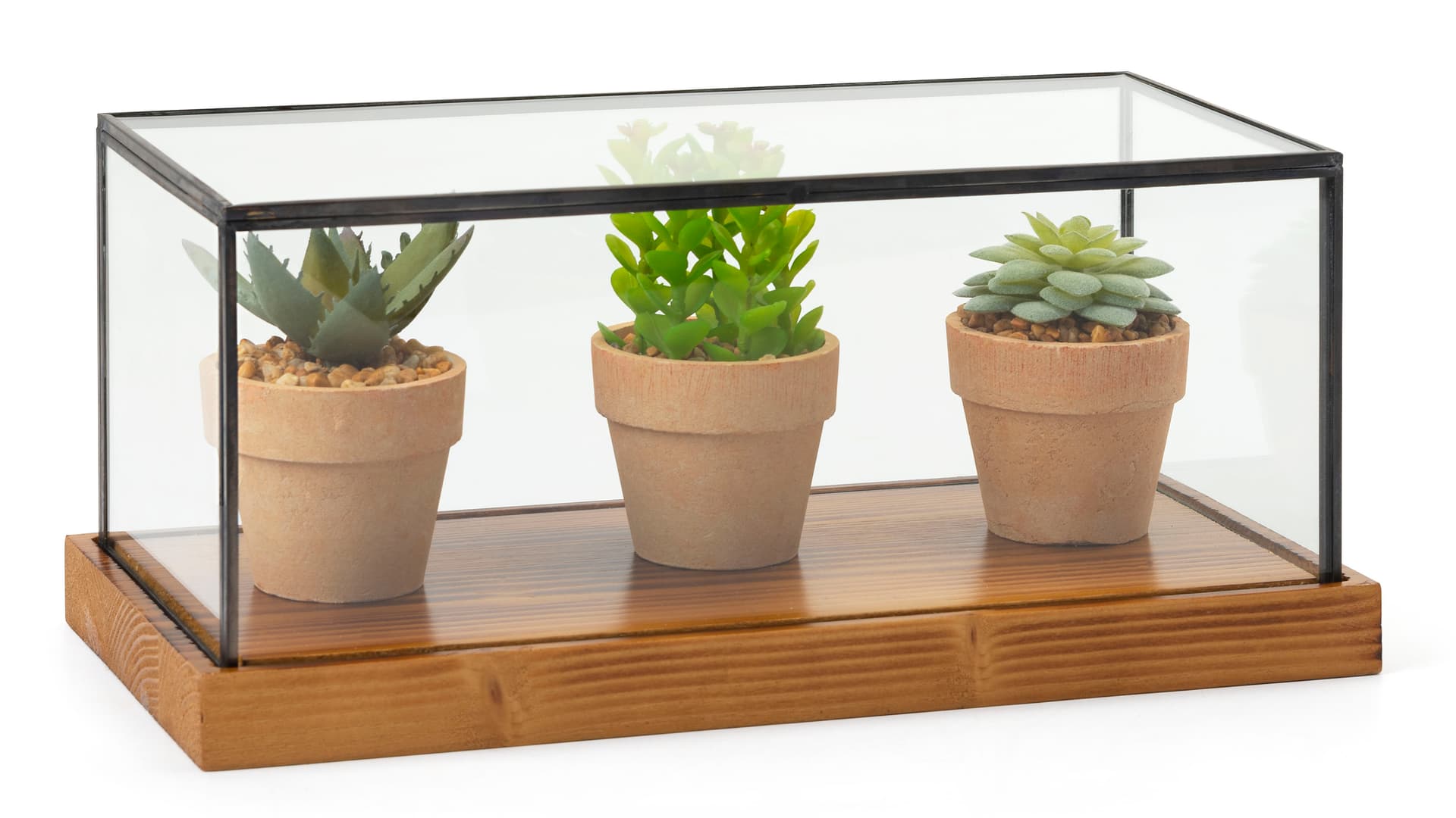 Rustic Glass Countertop Showcase | Antique Copper Plated Edging ...