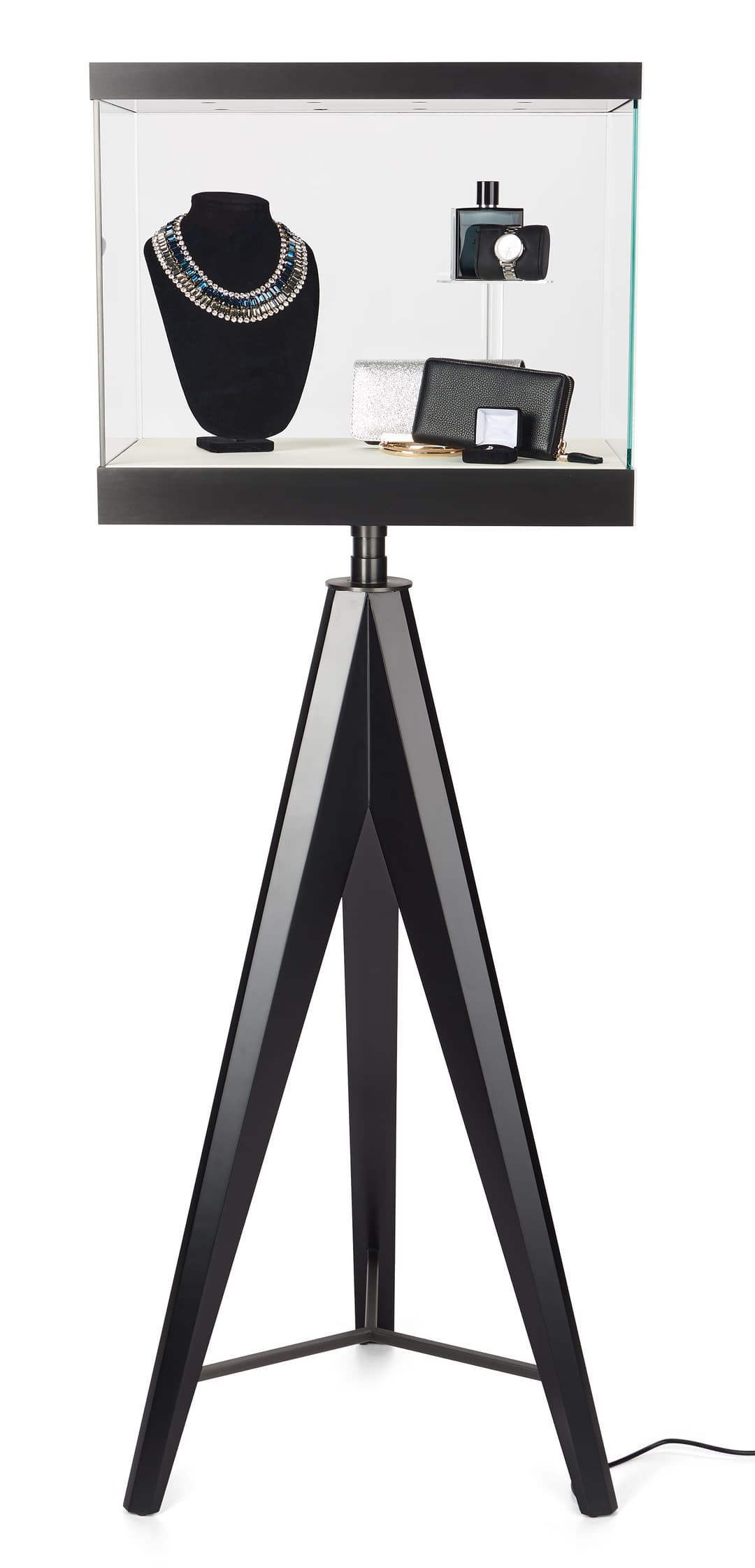 Glass Display Box with Tripod Base | Interior Illumination | Displays2Go