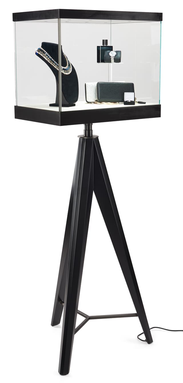 Glass Display Box with Tripod Base | Interior Illumination | Displays2Go