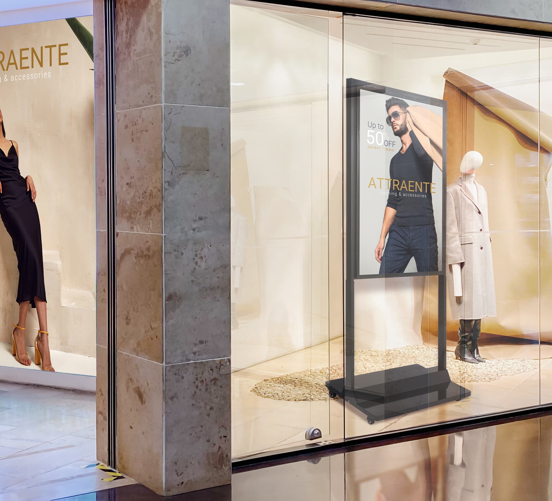 Digital Window Display | Floor Standing or Ceiling Mounted | Displays2Go