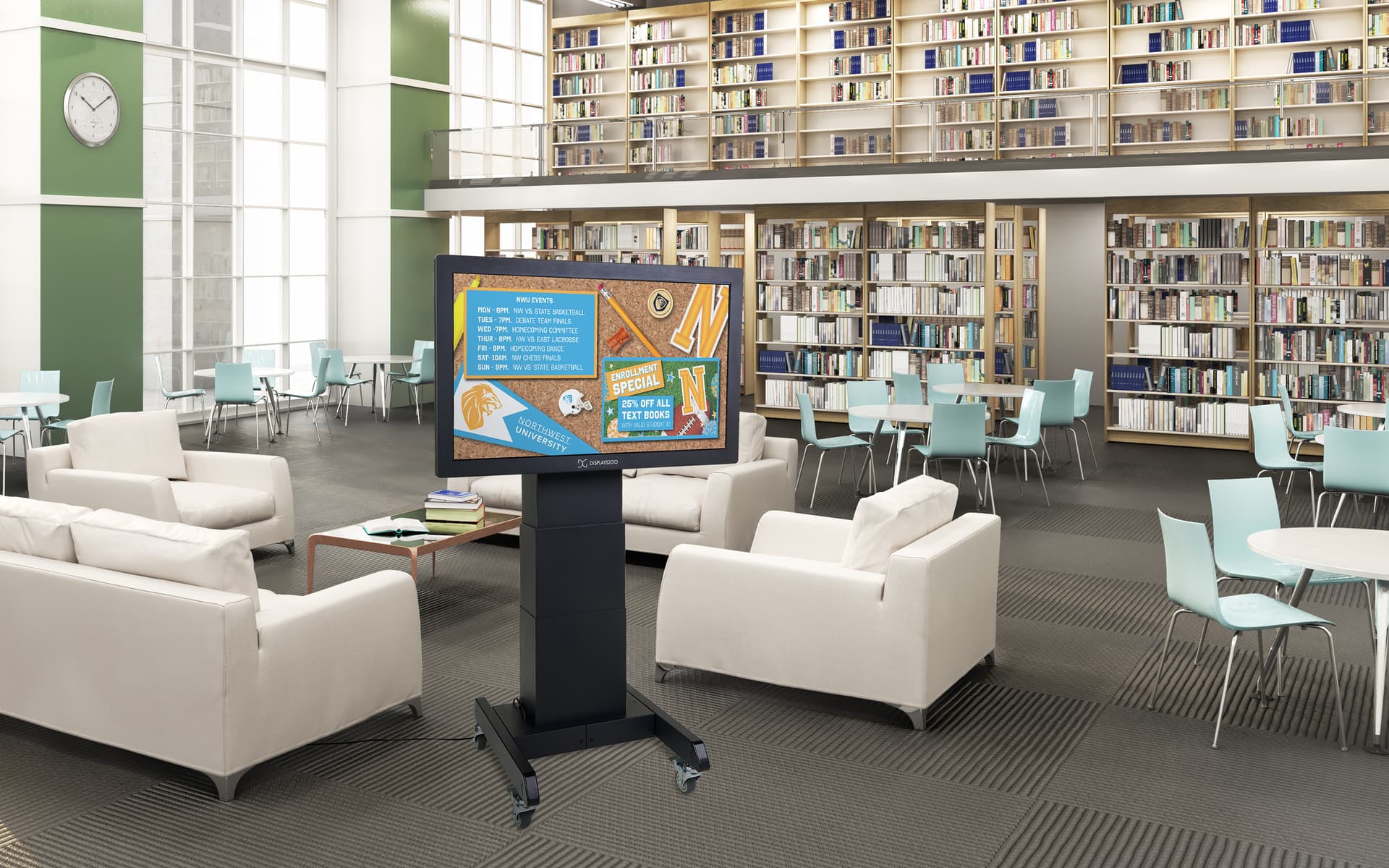 Tilting Mobile Flat Panel Stand | 36" to 62" Height Adjustment ...