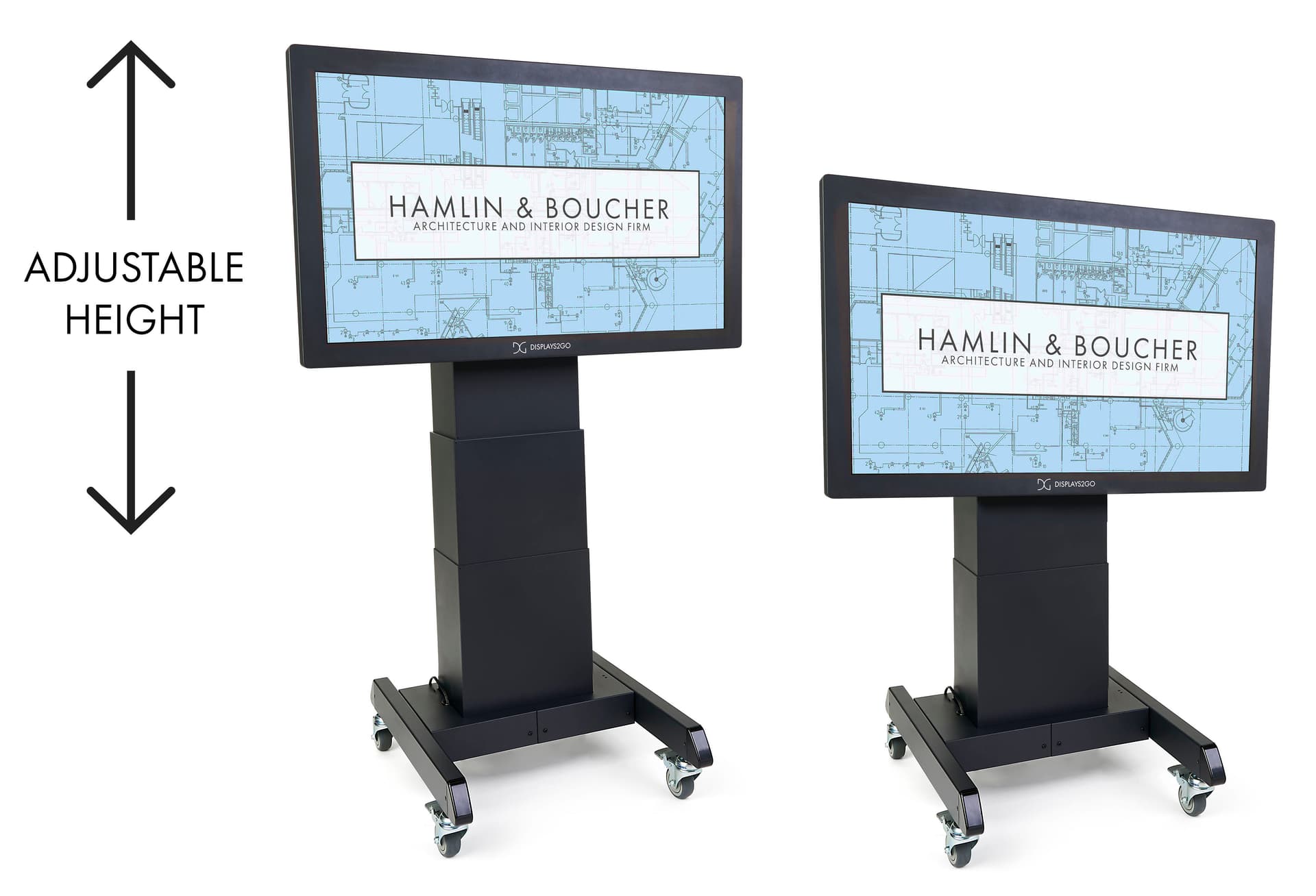 Tilting Mobile Flat Panel Stand | 36" to 62" Height Adjustment ...