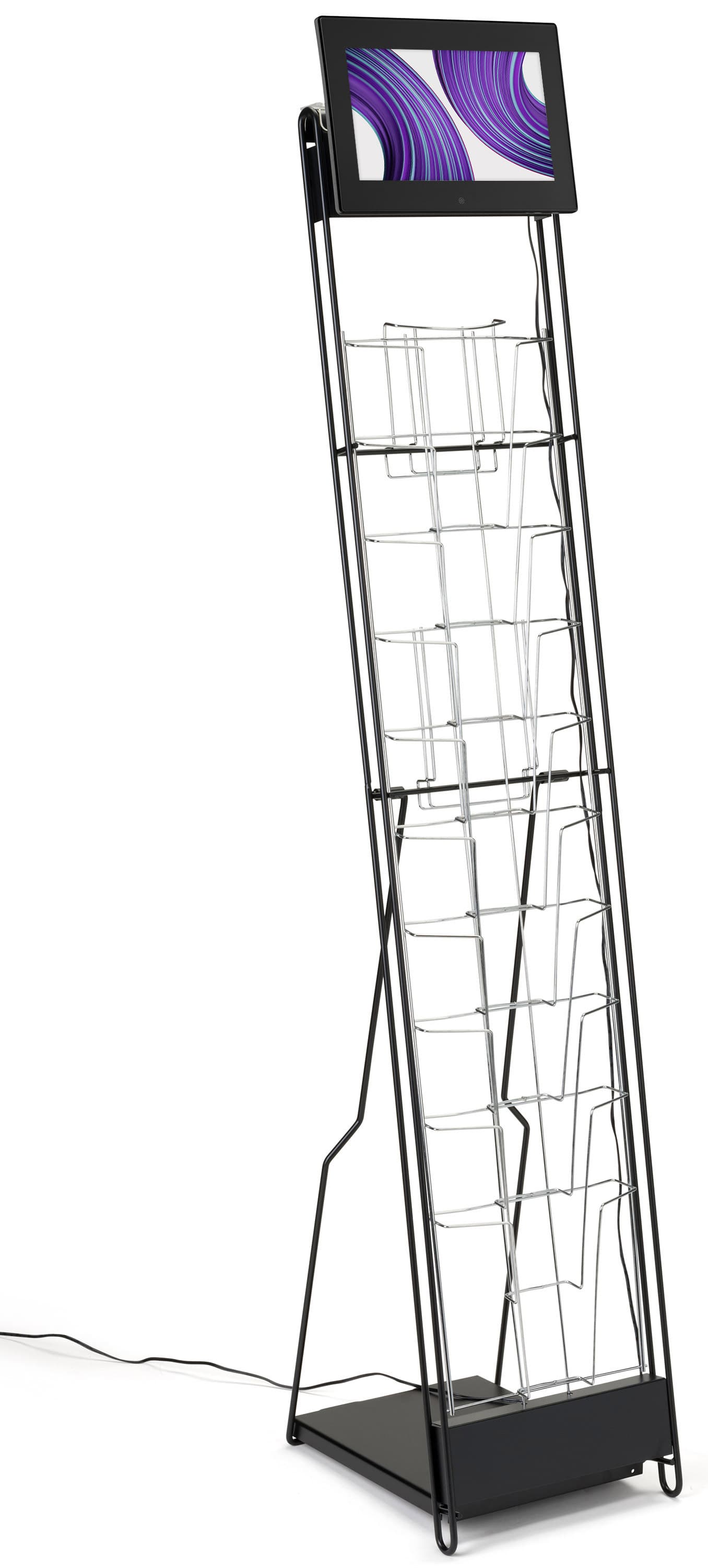 Digital Screen Brochure Stand | Magazine Rack w/ Media Display ...