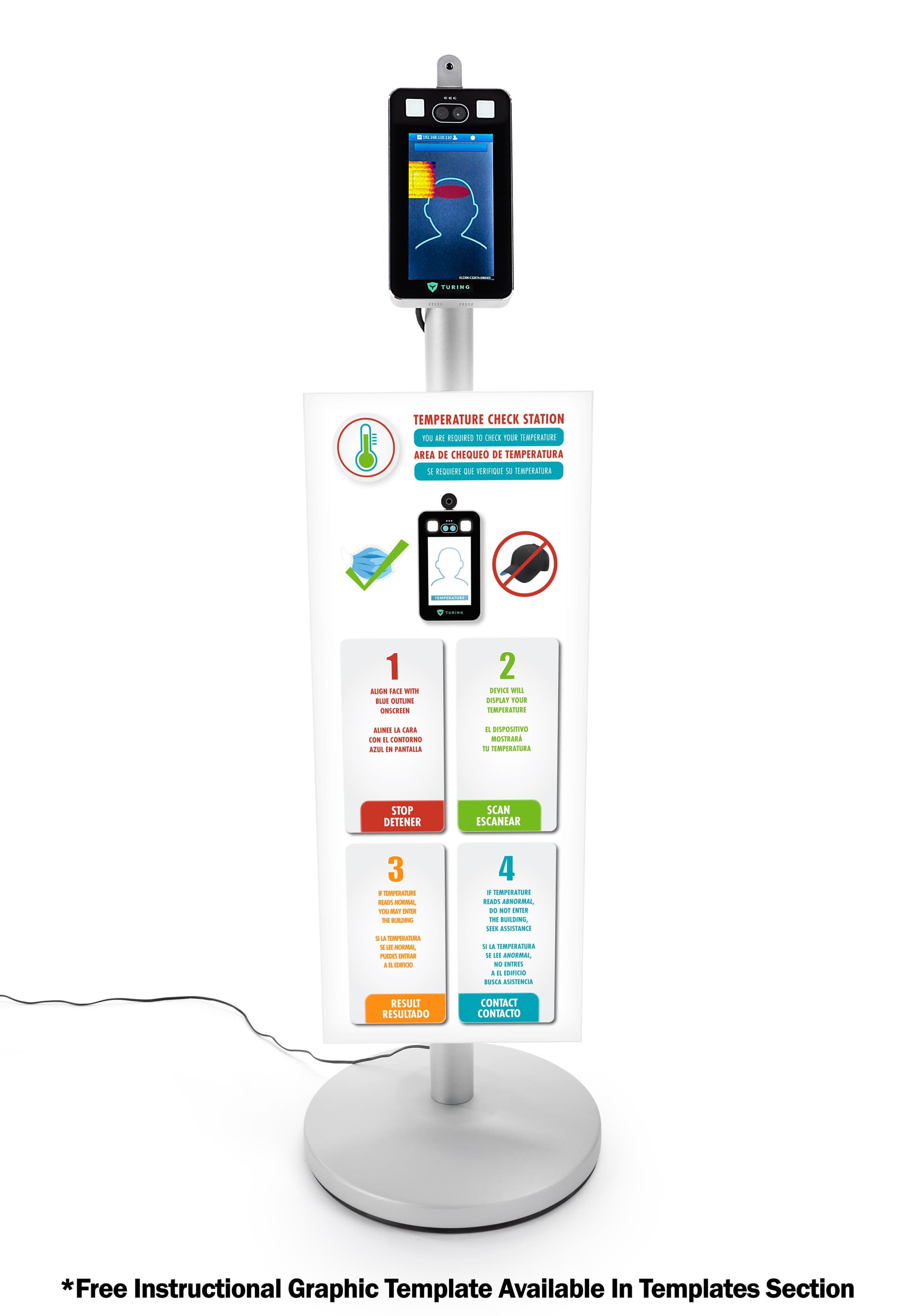 Contactless Temperature Scanning Kiosk | Floor Standing Placement ...