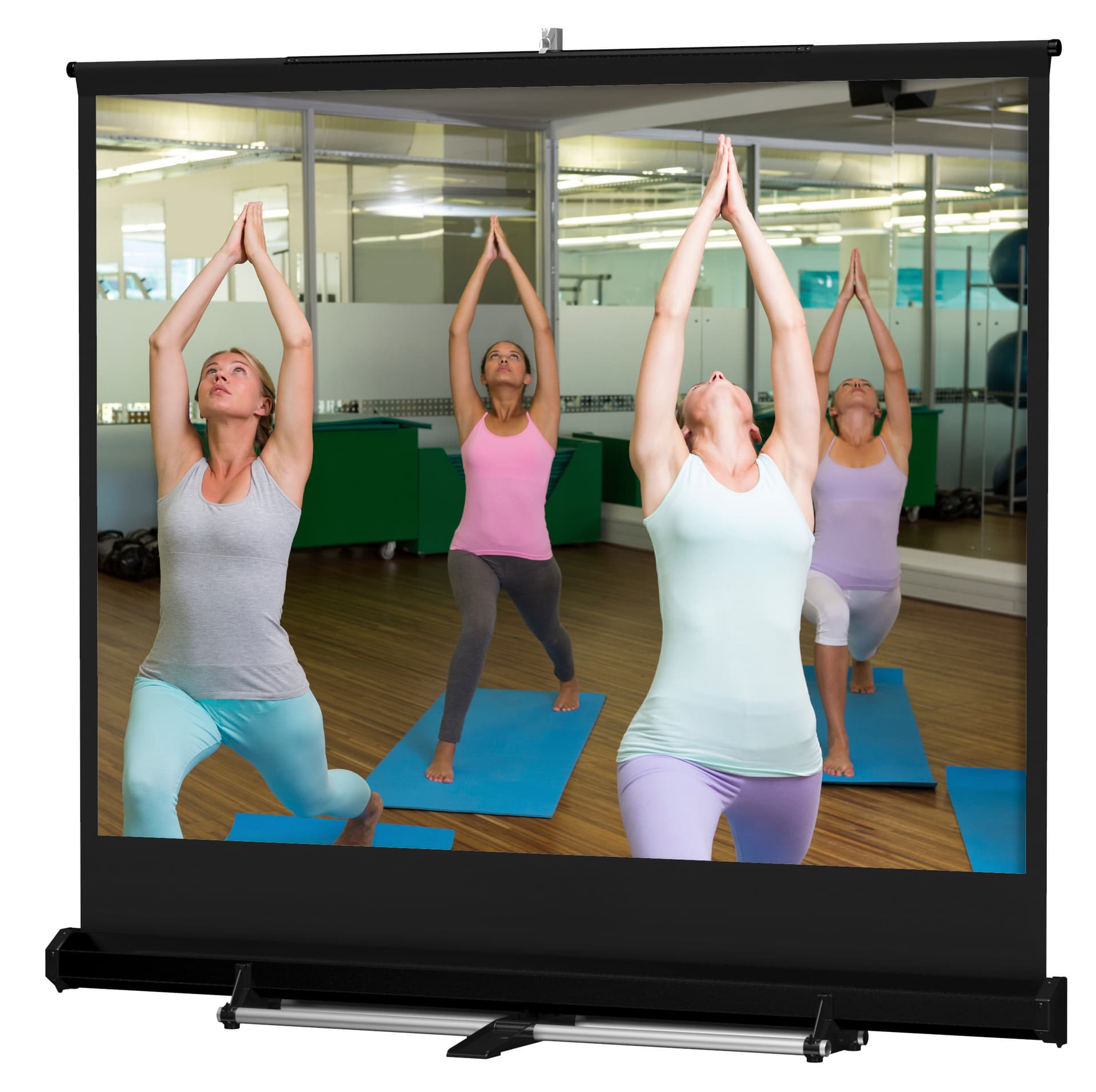 Retractable Projector Screen | 96 x 96 w/ Retractable Design | Displays2Go