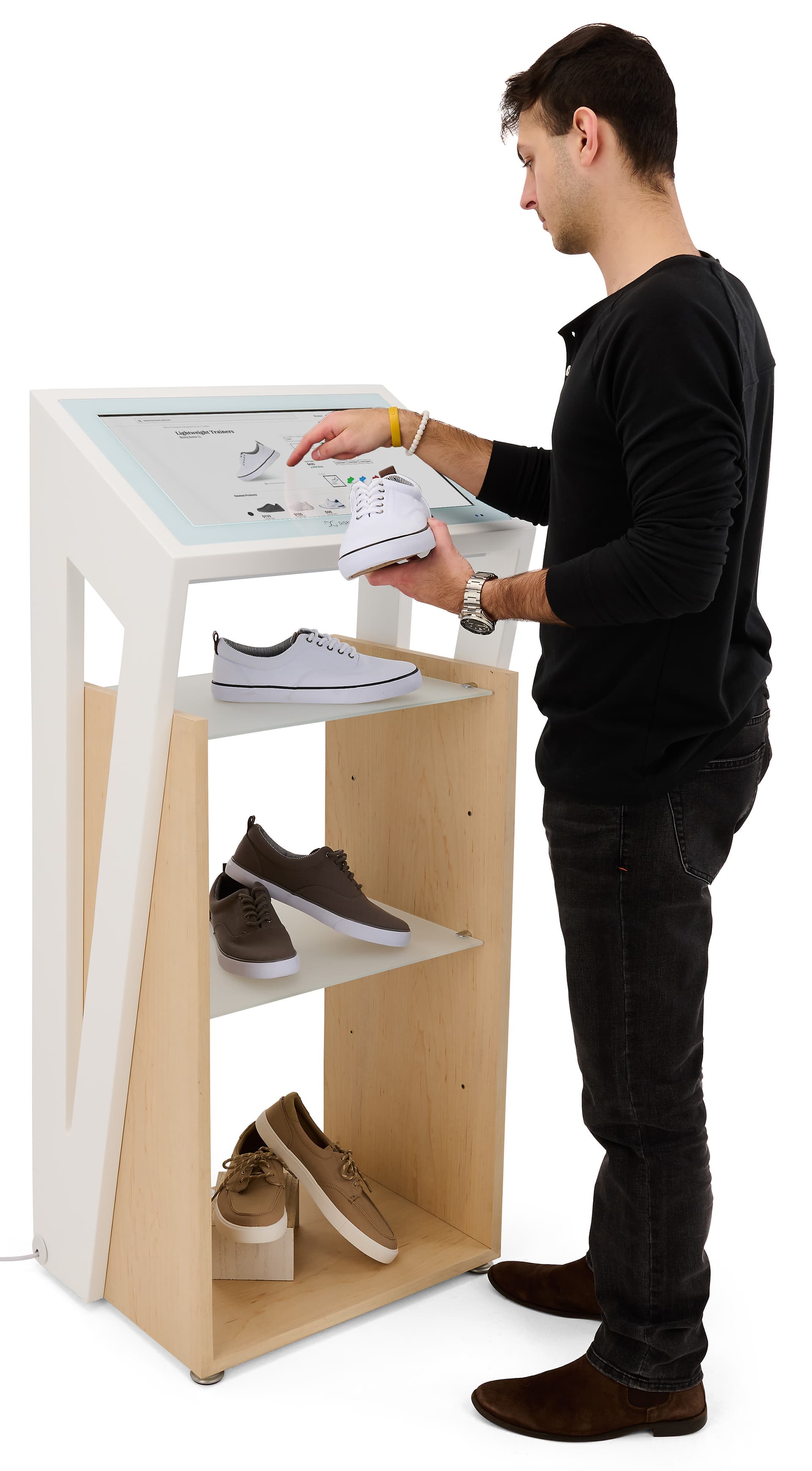 Digital Kiosk Display | 21.5" PCAP Touchscreen and Glass Shelves ...