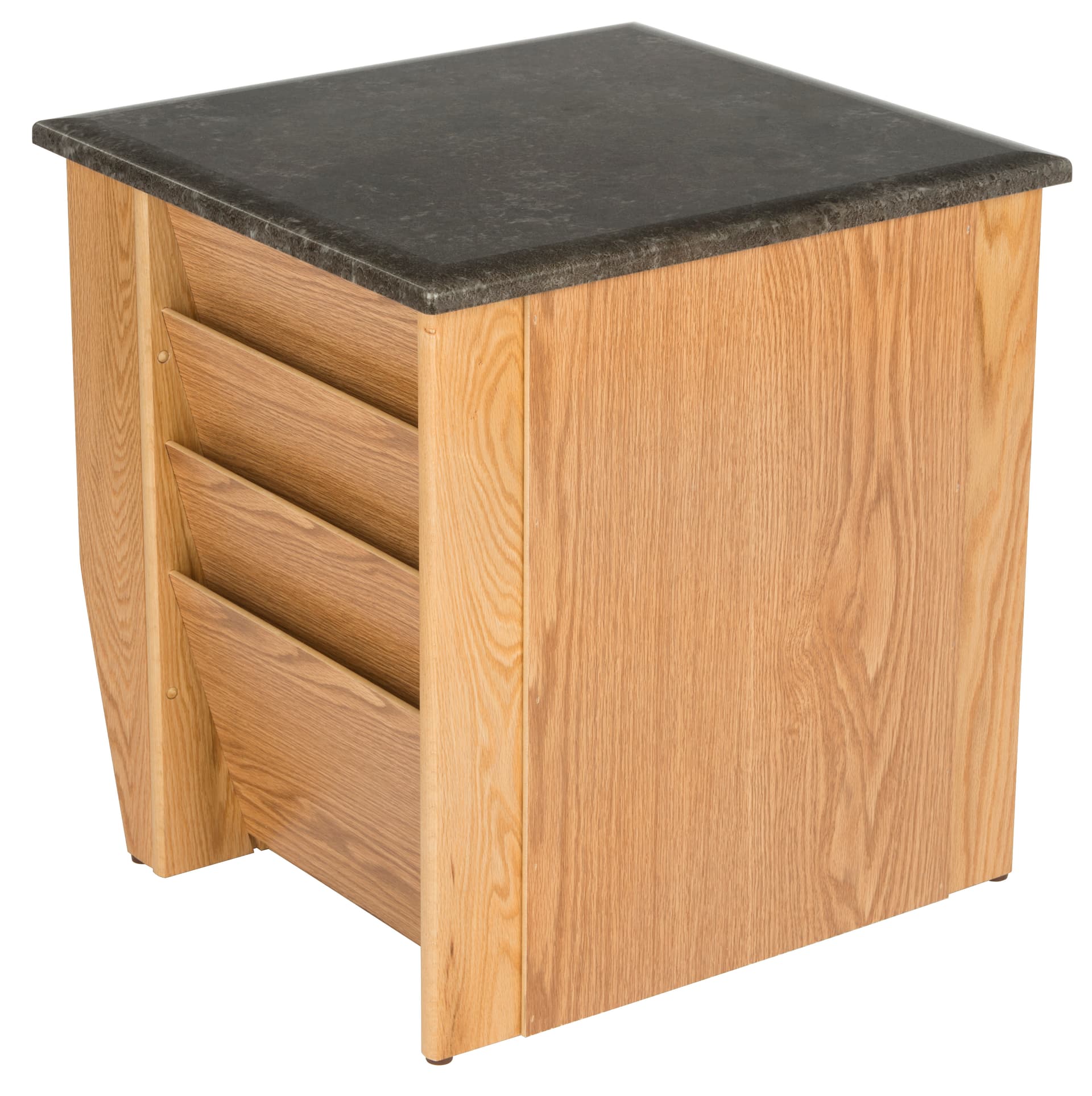 Light Oak Magazine Rack End Table | Black Top with 9 Pockets | Displays2Go
