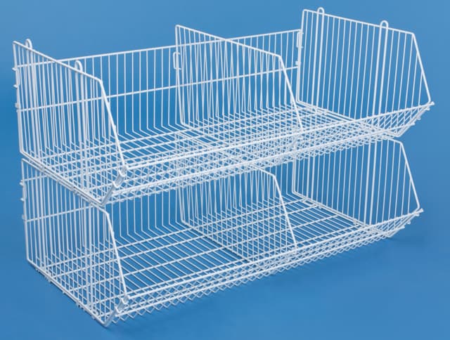 White Wire Bins | Steel Construction - Floor or Countertop | Displays2Go