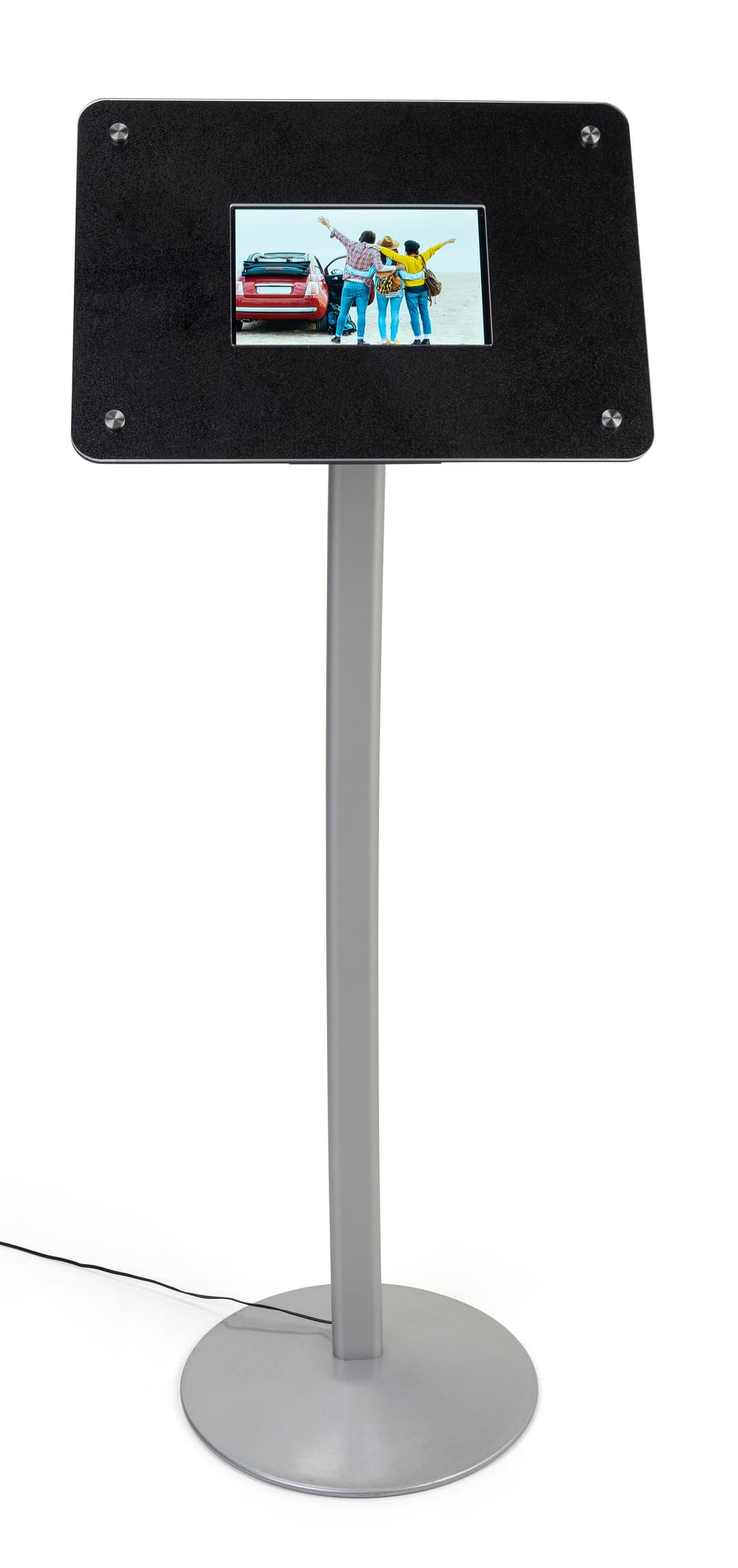 Small Digital Floor Stand | 10.1” Silver Multi Media Display | Displays2Go