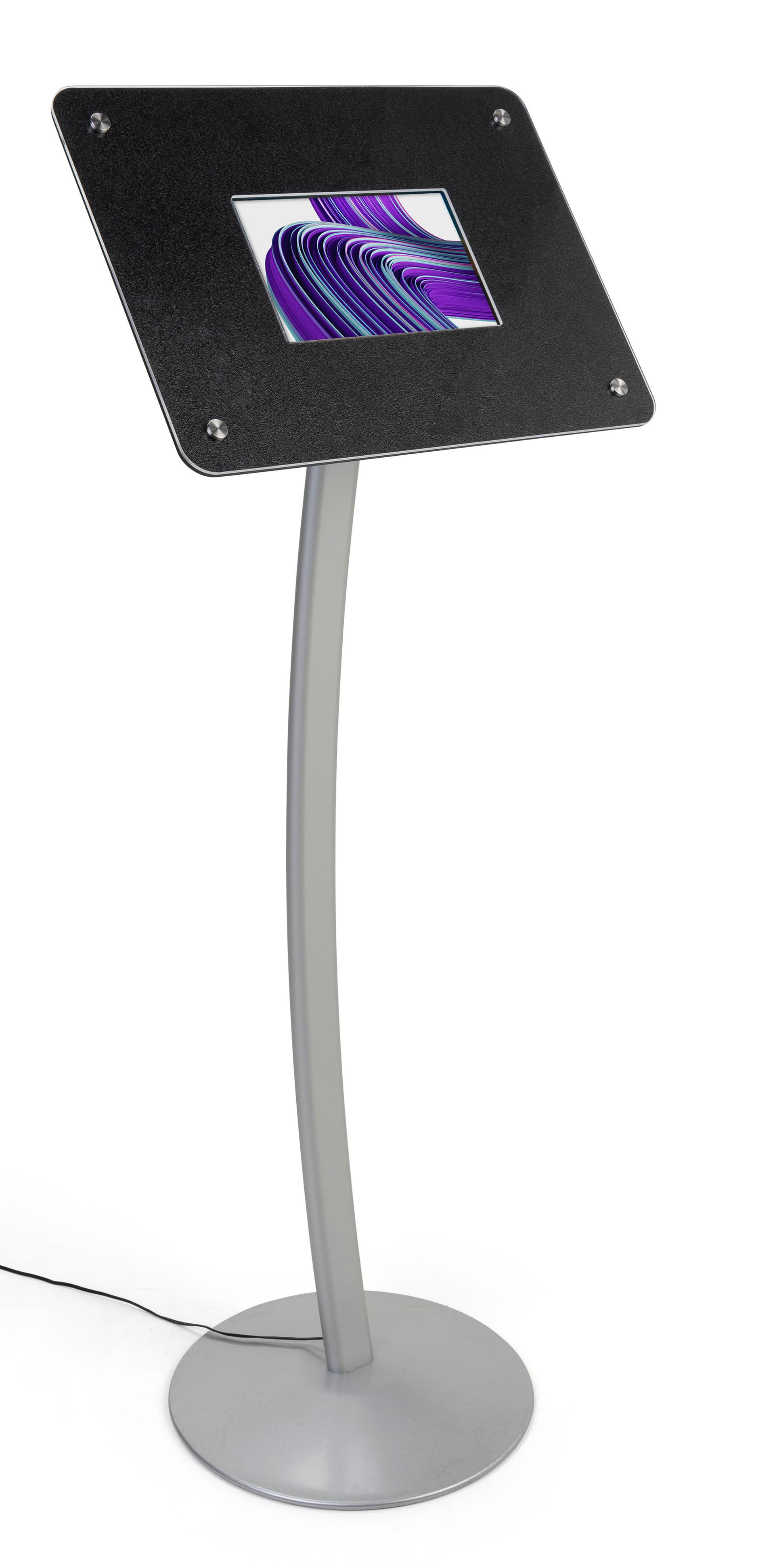 Small Digital Floor Stand | 10.1” Silver Multi Media Display | Displays2Go