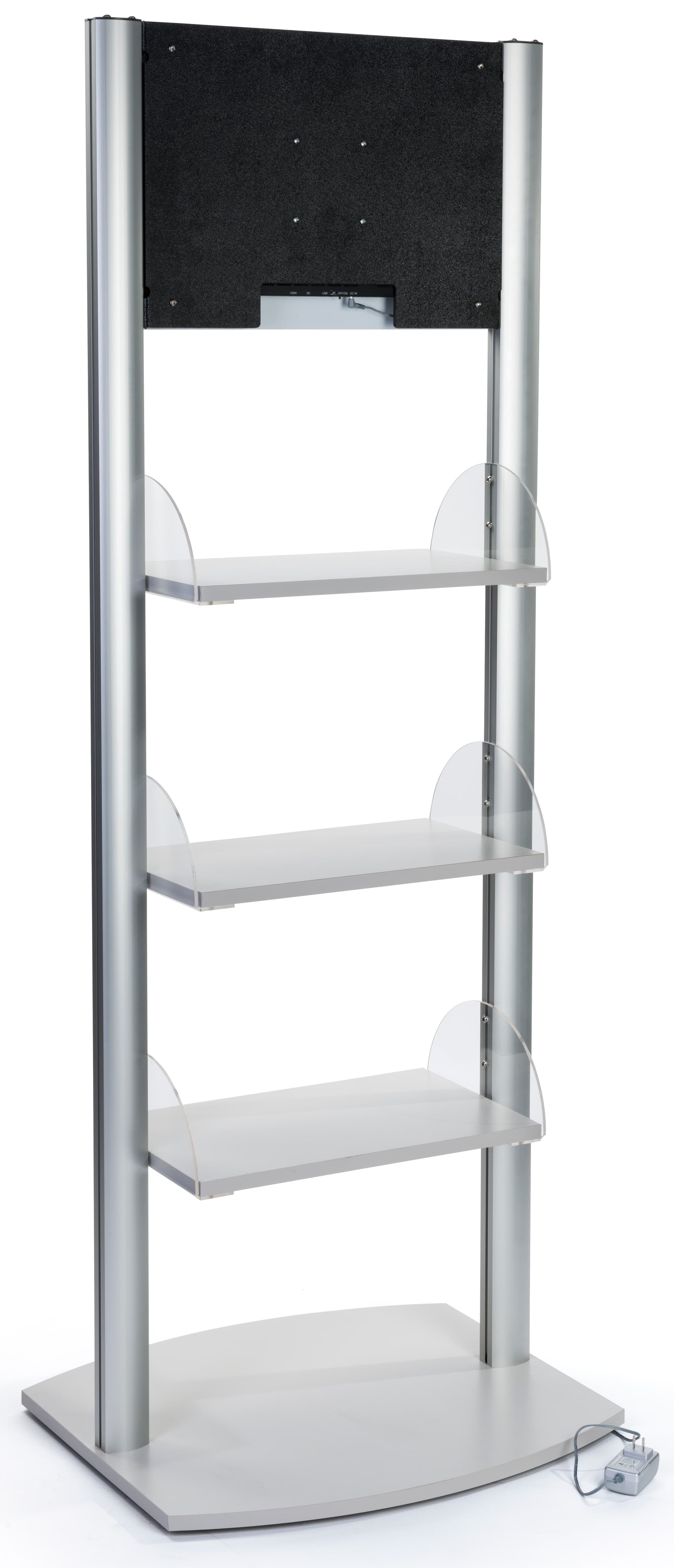 Merchandising Shelves with Digital Sign | 21.5” Screen | Displays2Go