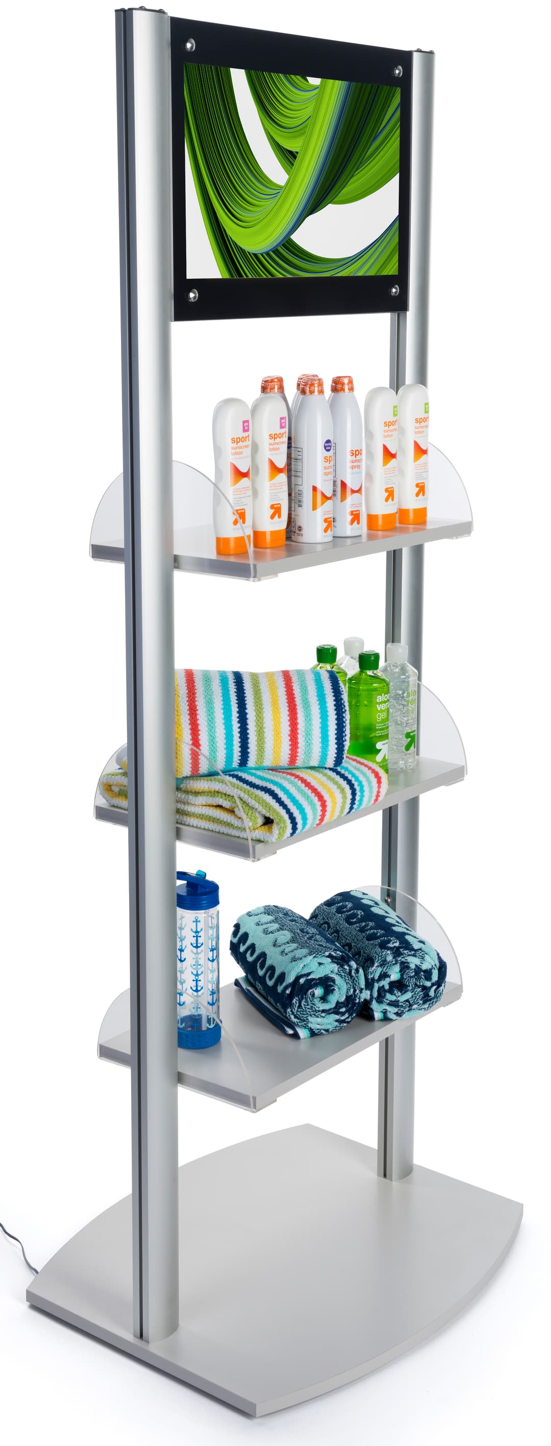 Merchandising Shelves with Digital Sign | 21.5” Screen | Displays2Go