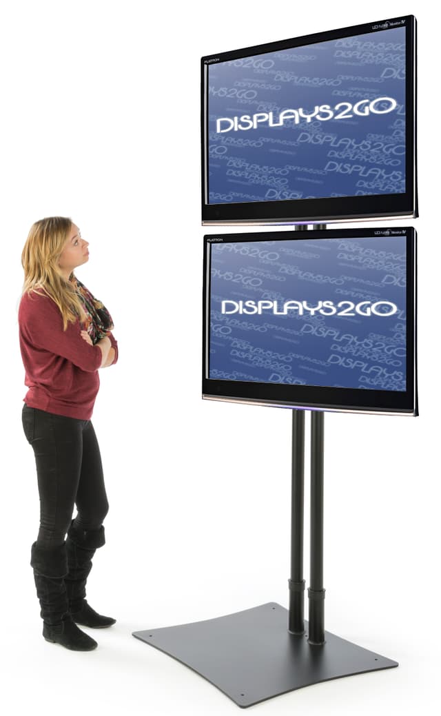 Freestanding Dual TV Stand | Fits 32” – 70” Screens | Displays2Go