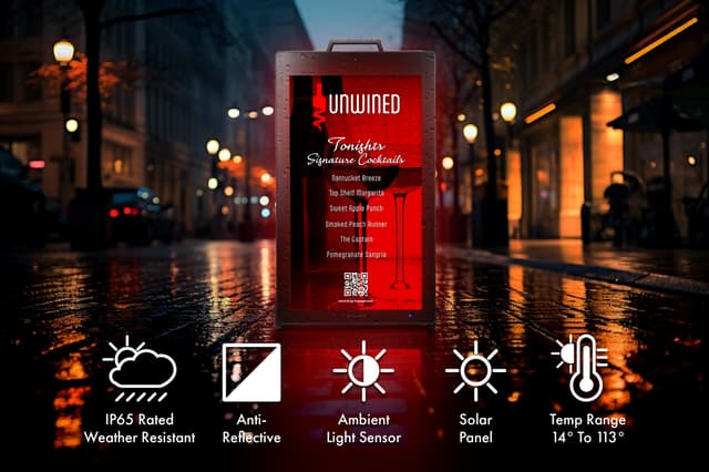 Outdoor Digital Display | Portable Solar Power A-Frame Sign | Displays2Go