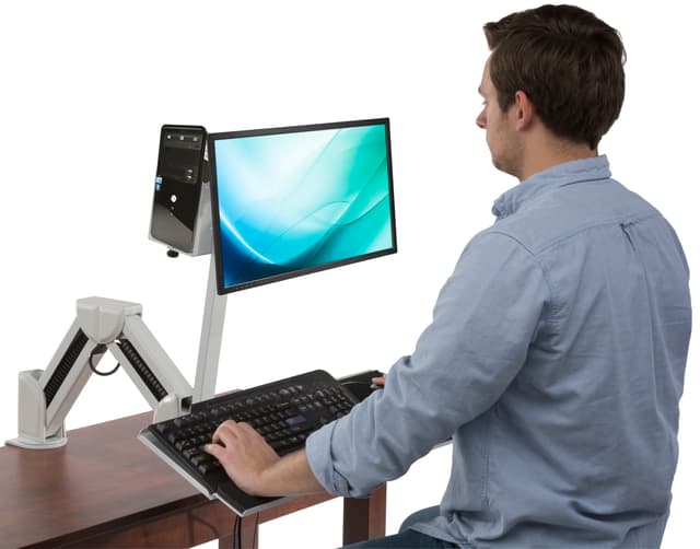 Monitor Arm with Keyboard Tray | Desk or Wall Mount | Displays2Go