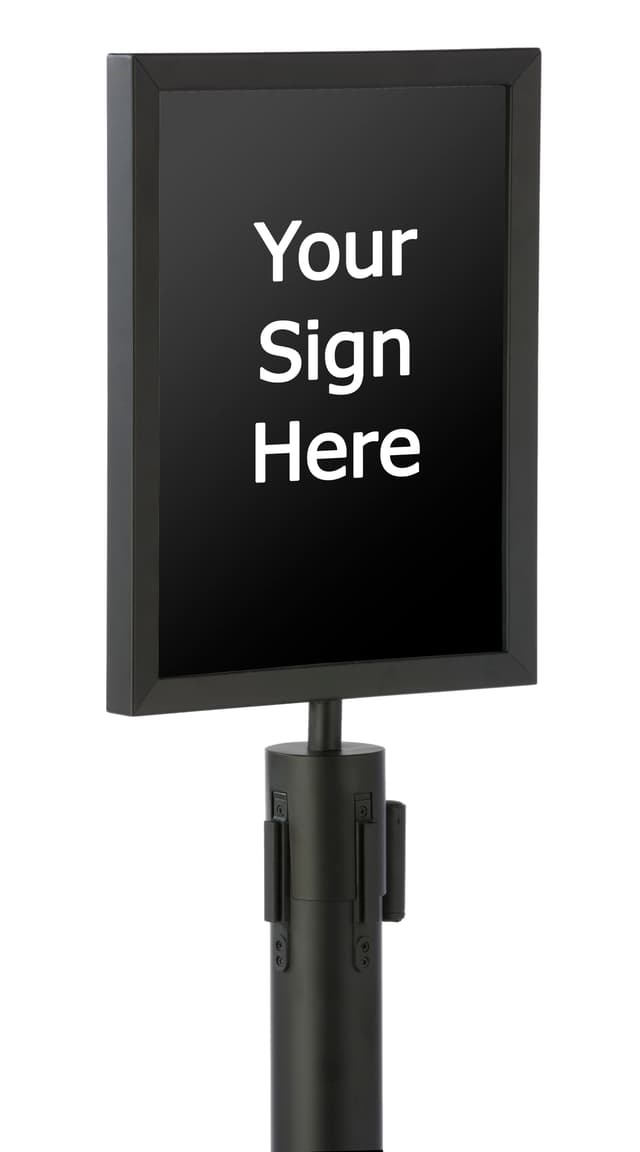 Black 11” x 14” Stanchion Sign Frame | Double Sided | Displays2Go