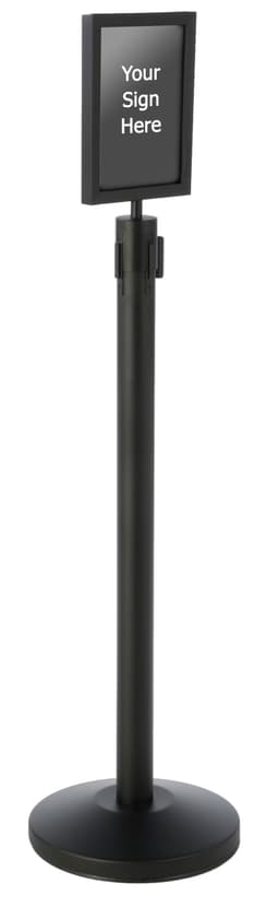 8.5” x 11” Stanchion Sign Holder | QueuePole.Economy Pole Topper ...
