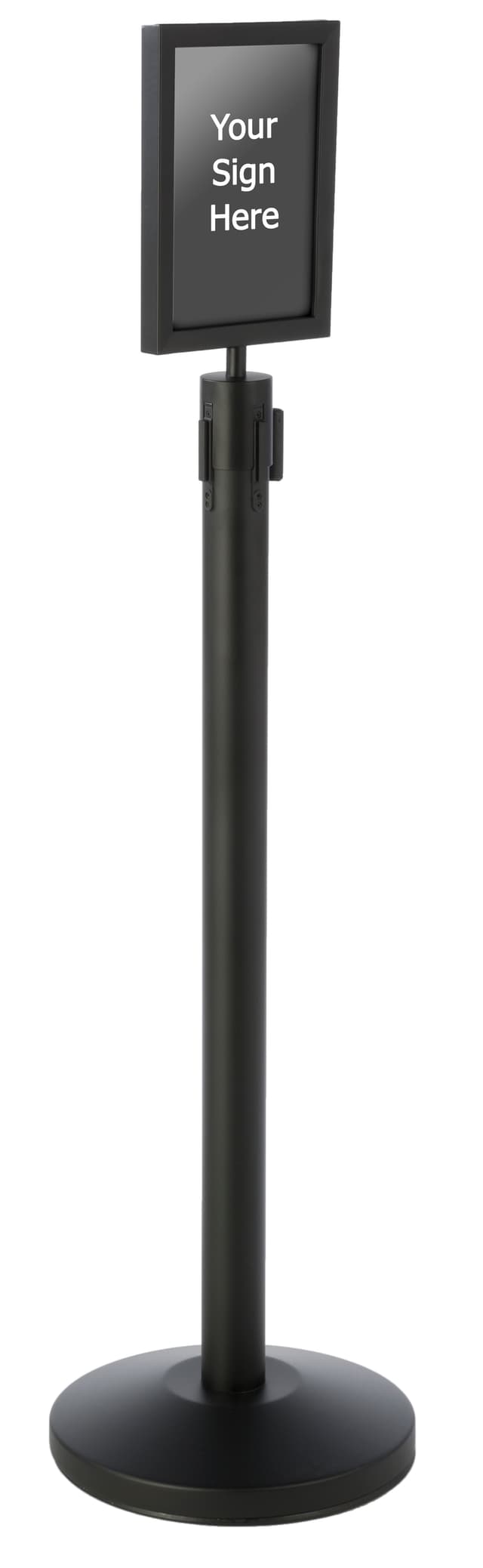 8.5” x 11” Stanchion Sign Holder | QueuePole.Economy Pole Topper ...