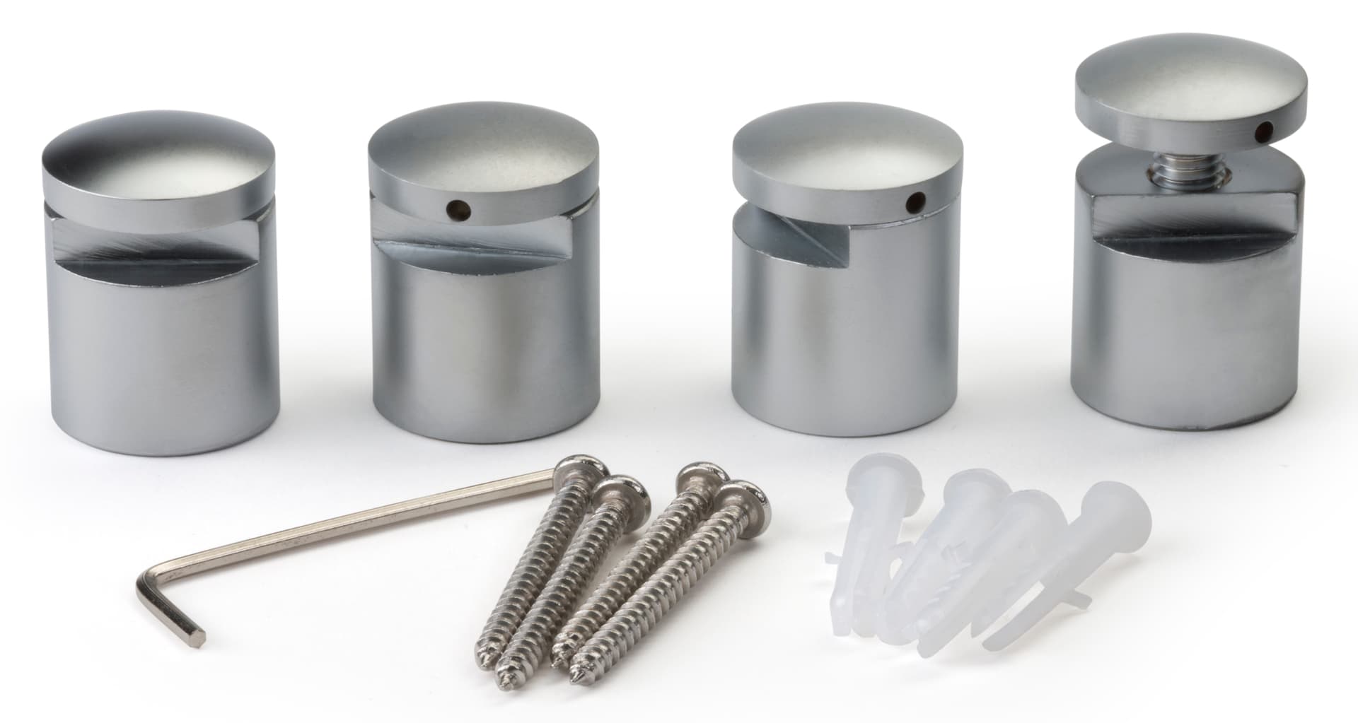 Silver Standoffs | 1 x 3/4 Edge Grip Standoffs | Displays2Go