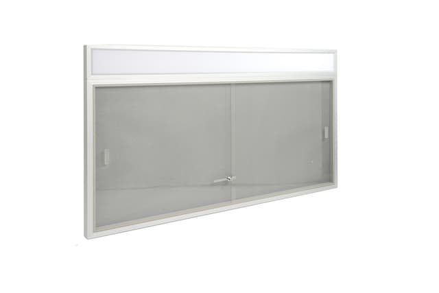 5' x 3' School Glass Bulletin Board with Fabric Tackboard | Displays2Go