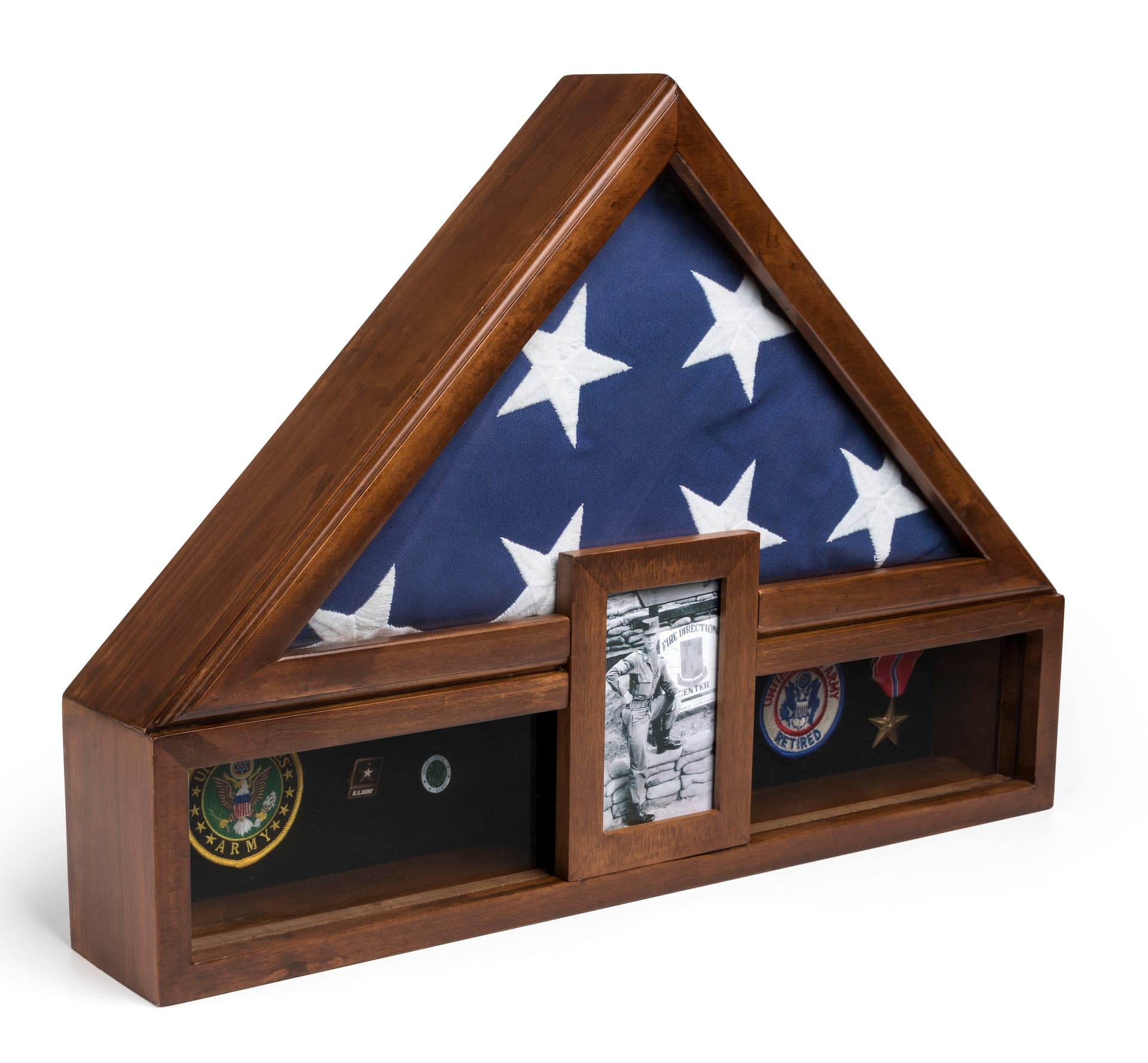 Ceremonial Flag Display with Photo Frame | Fits 5” x 7” Pictures ...