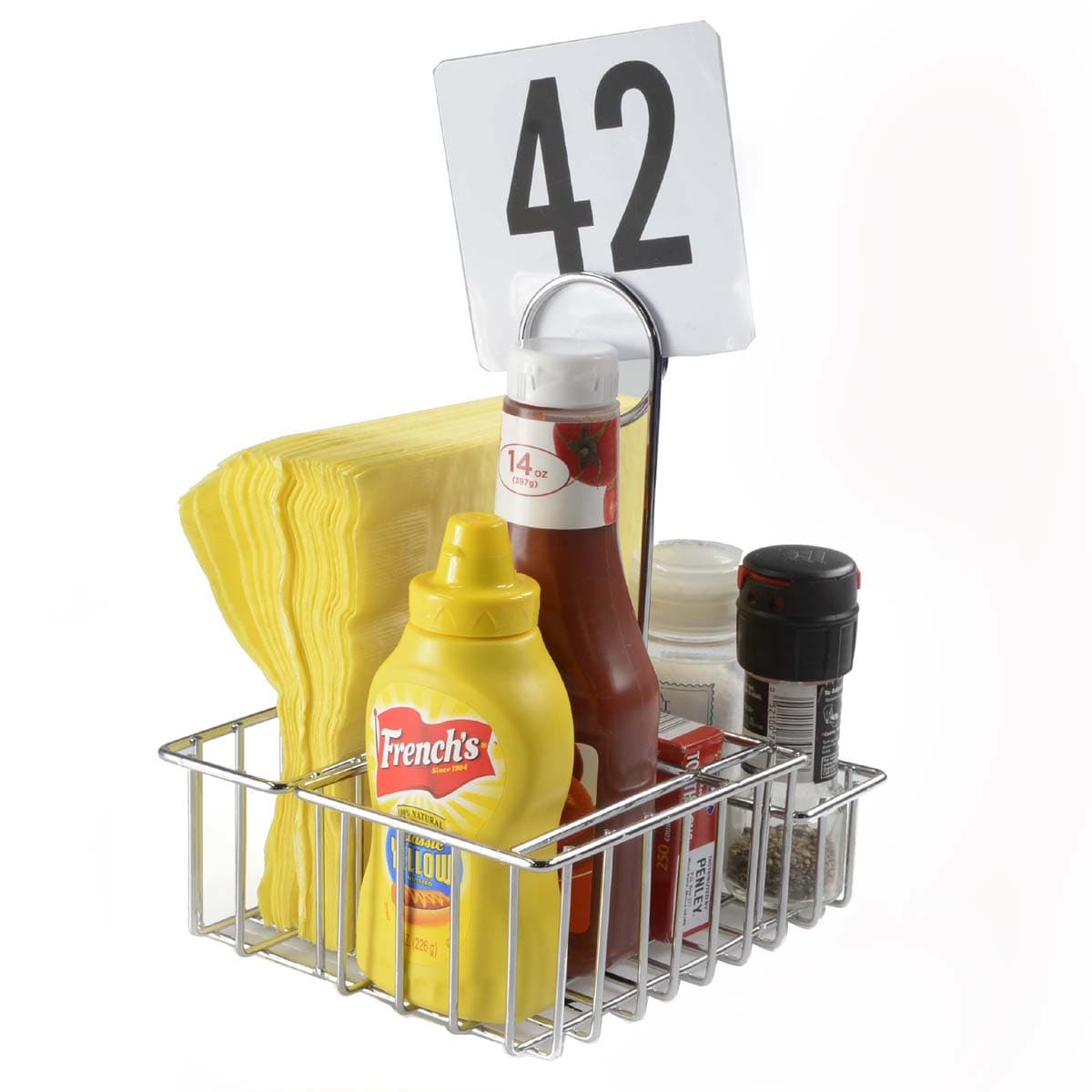 Wire Condiment Rack | Restaurant Caddies for Ketchup & Mustard ...