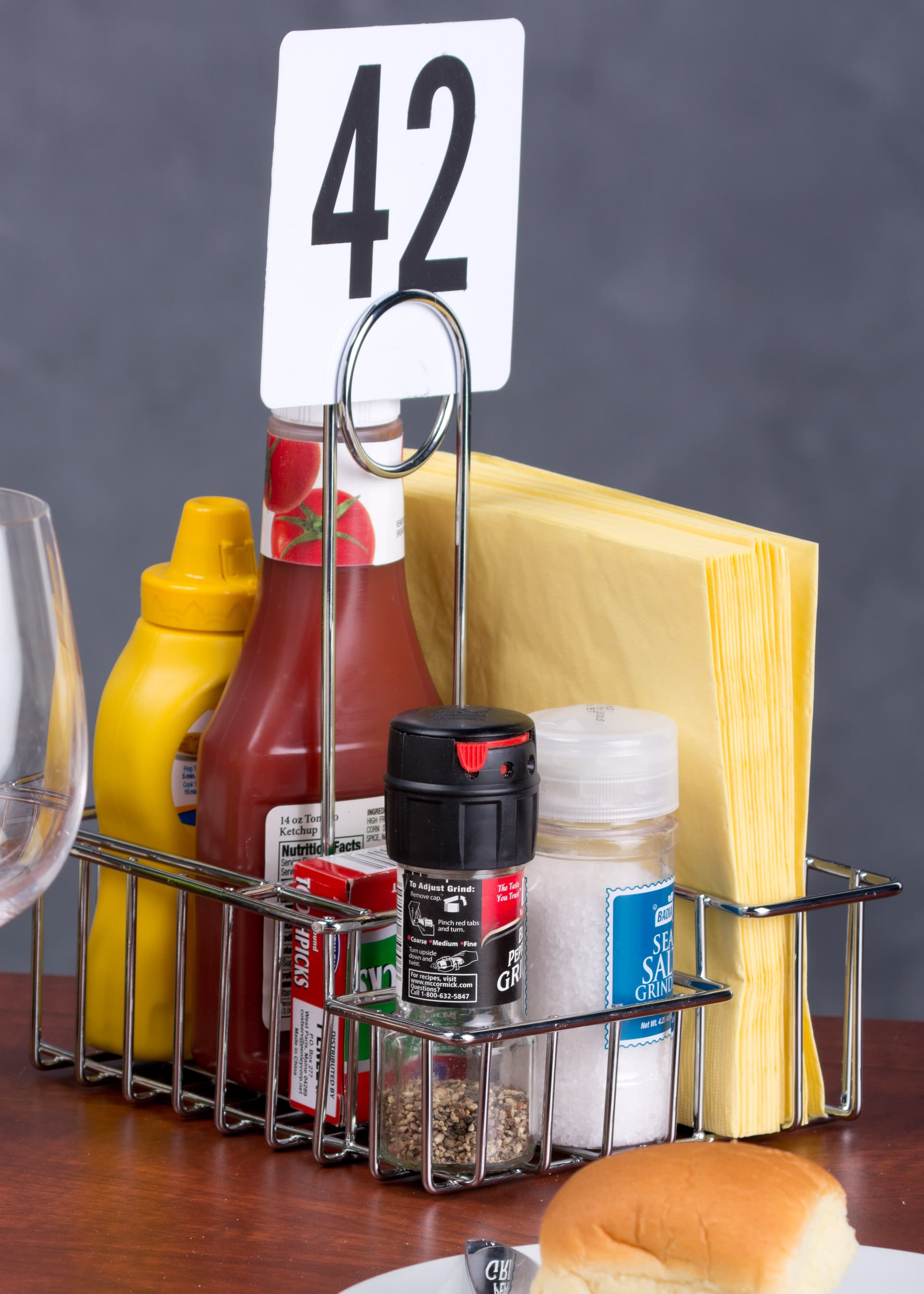 Wire Condiment Rack | Restaurant Caddies for Ketchup & Mustard ...