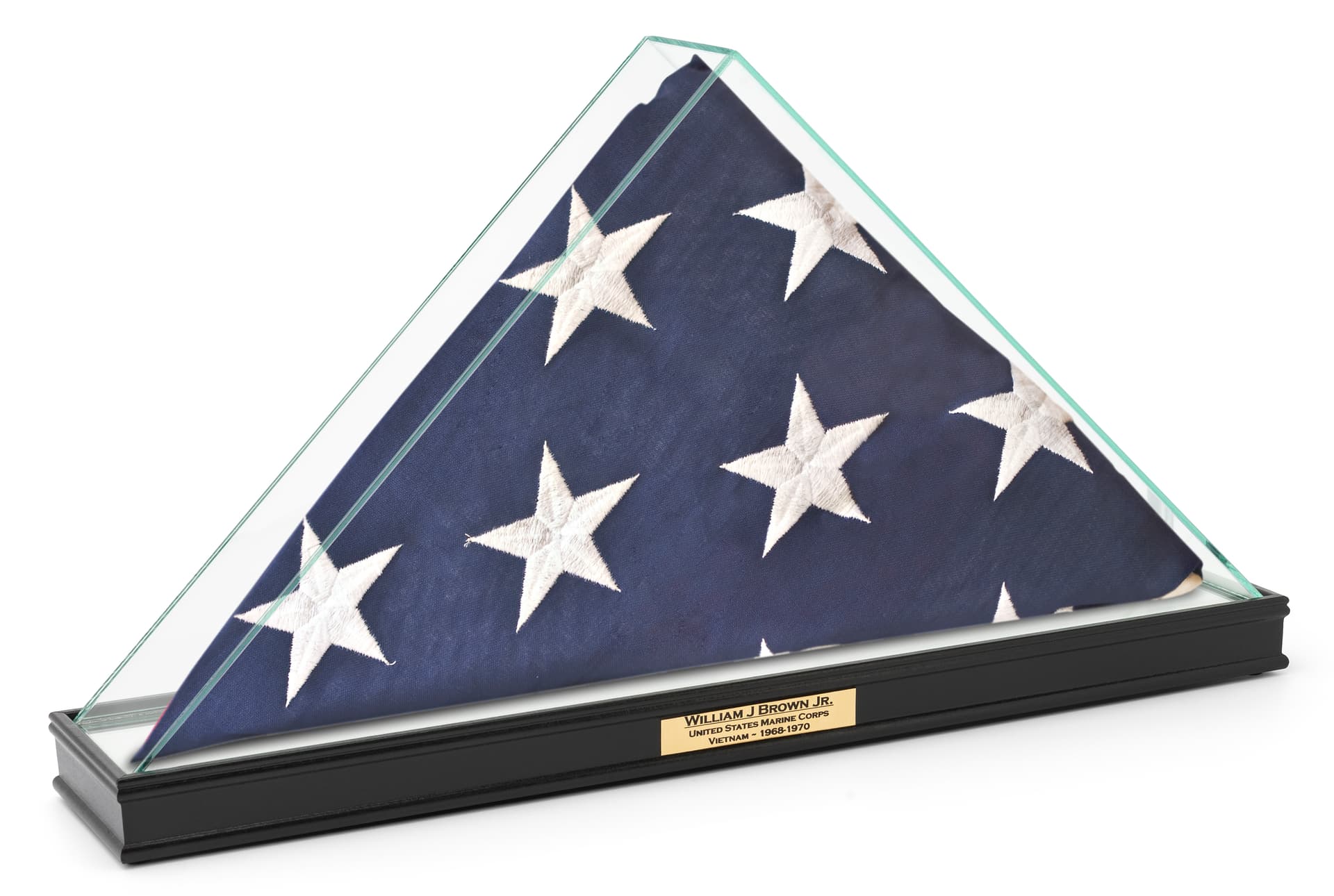 Personalized Plaque Flag Display | Sleek Mirrored Bottom | Displays2Go