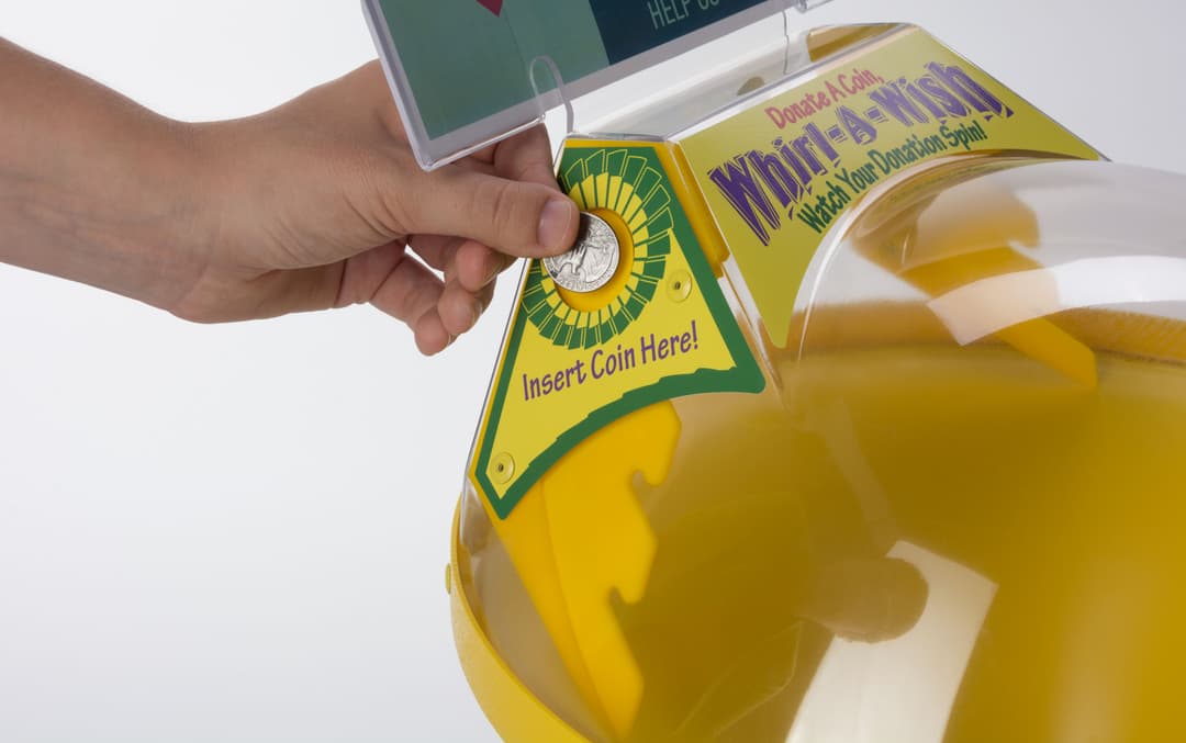 Coin Donation Funnel | Locking Dome | Displays2Go
