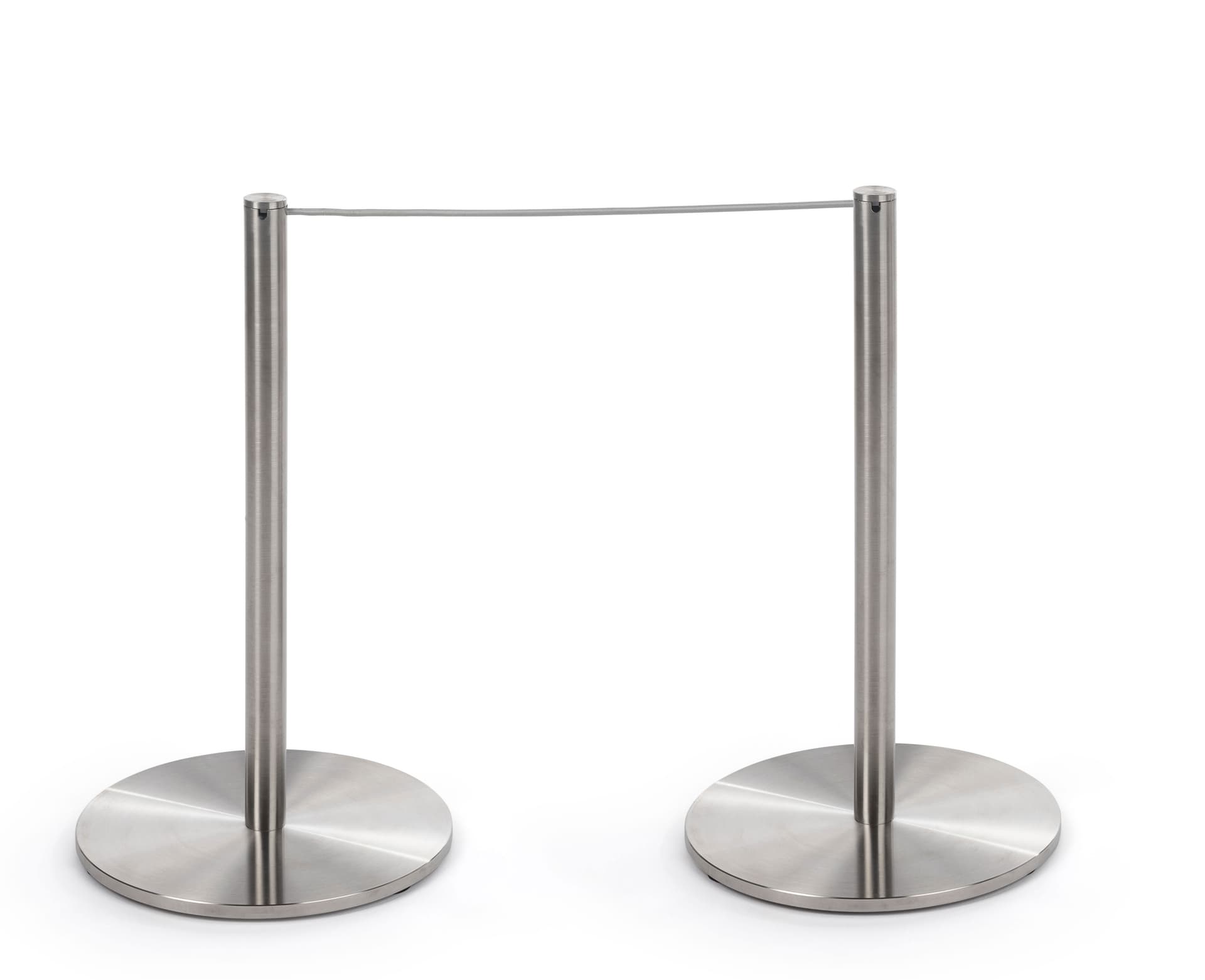 8-Barrier Silver Low Profile Stanchion Set | 16”h Posts | Displays2Go