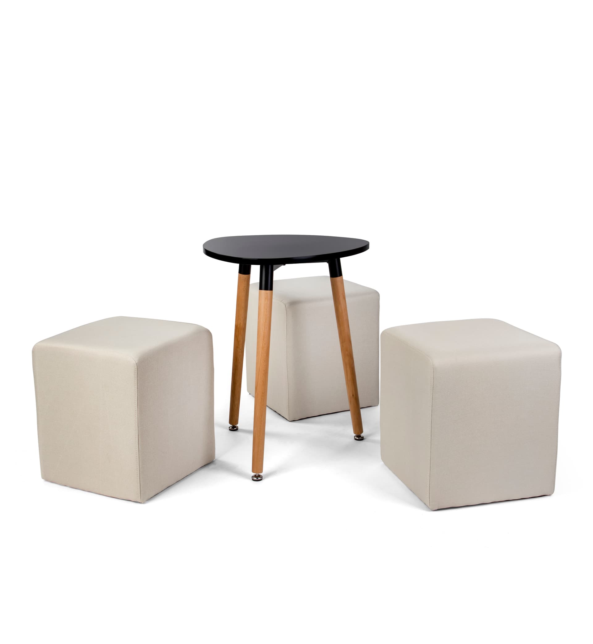 Low Triangular MDF Coffee Table Seating Set | 4-Piece Set | Displays2Go